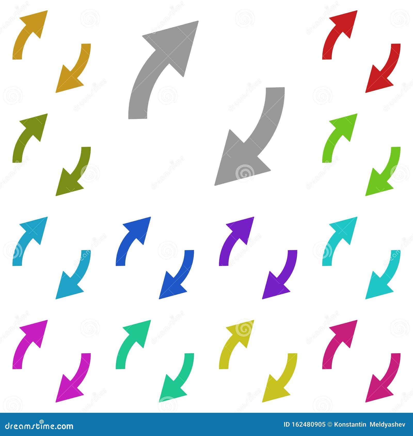 Two Arrows Around, Update Multi Color Icon. Simple Glyph, Flat Vector ...