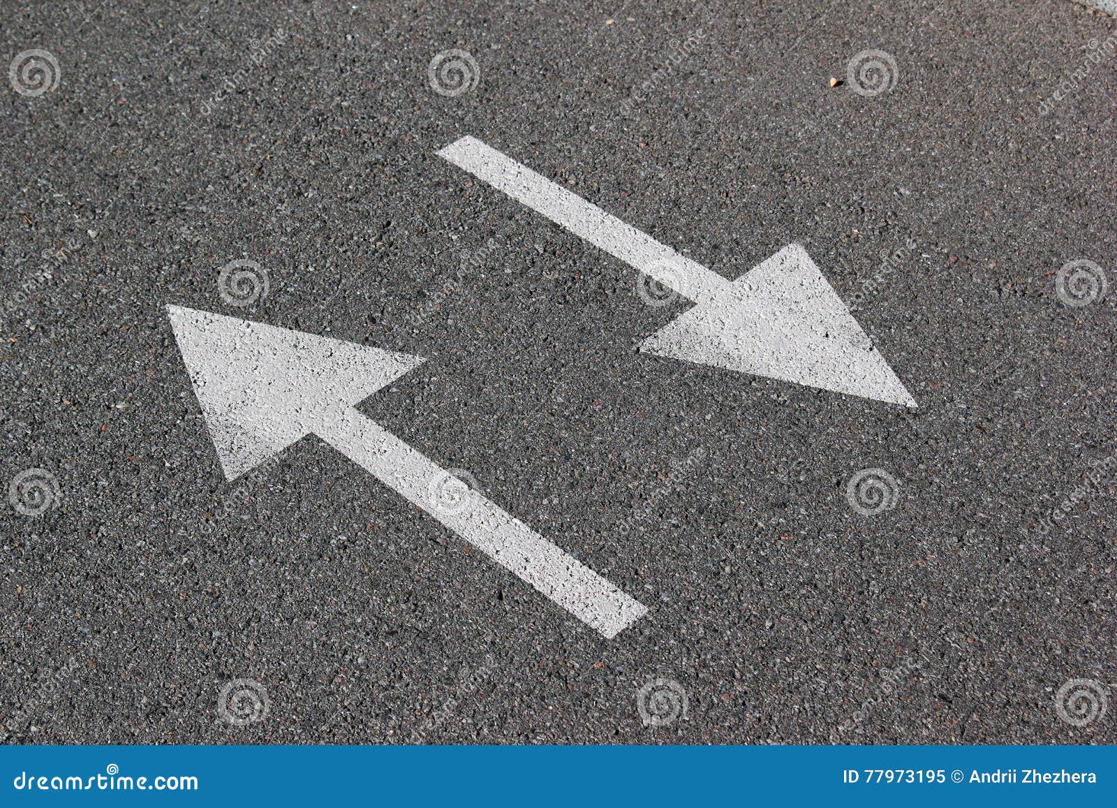 Two Arrows on Asphalt. Sign of Two-way Street Stock Image - Image of ...