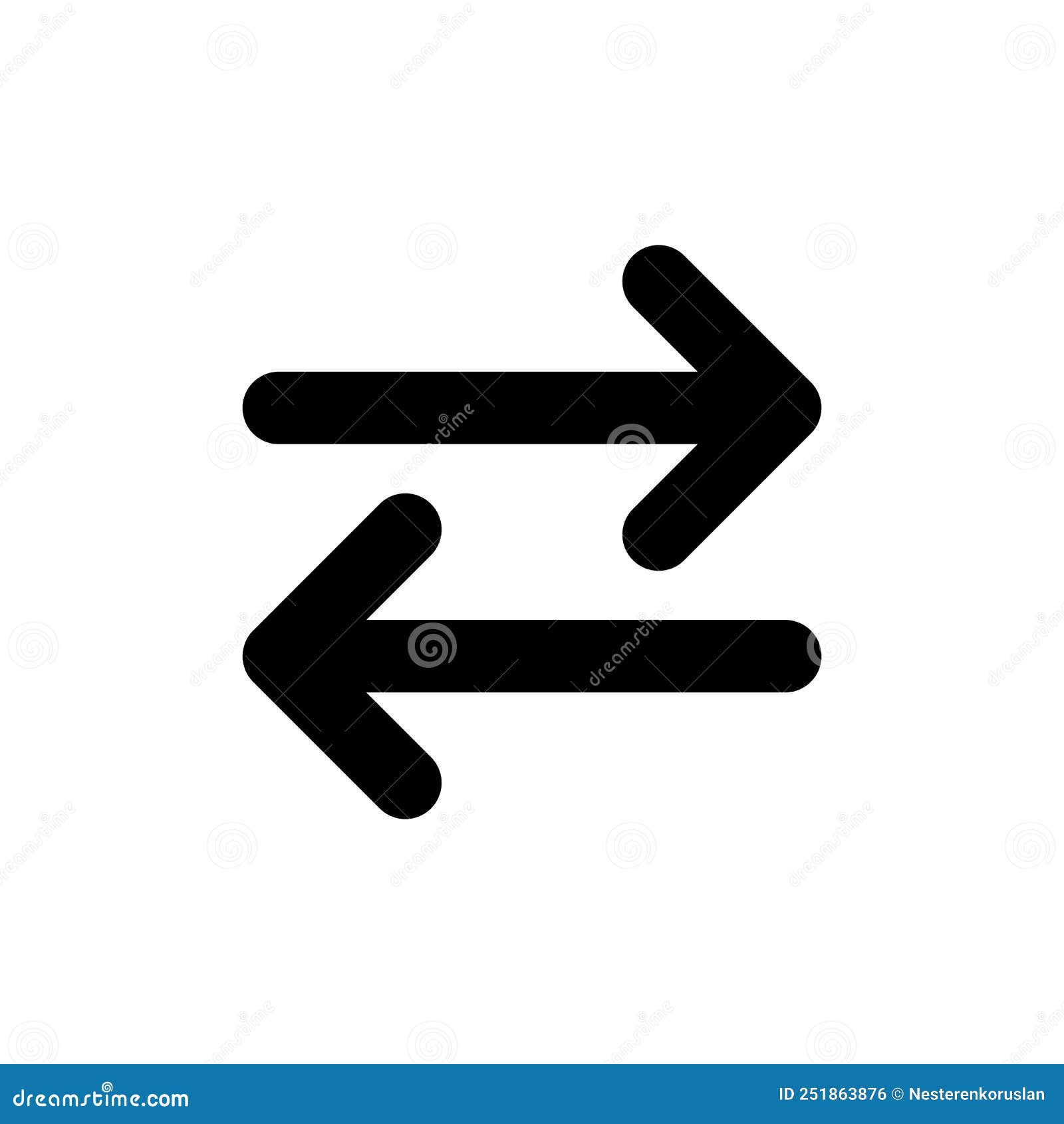 Two Arrows Black Glyph Ui Icon Stock Vector - Illustration of transfer ...