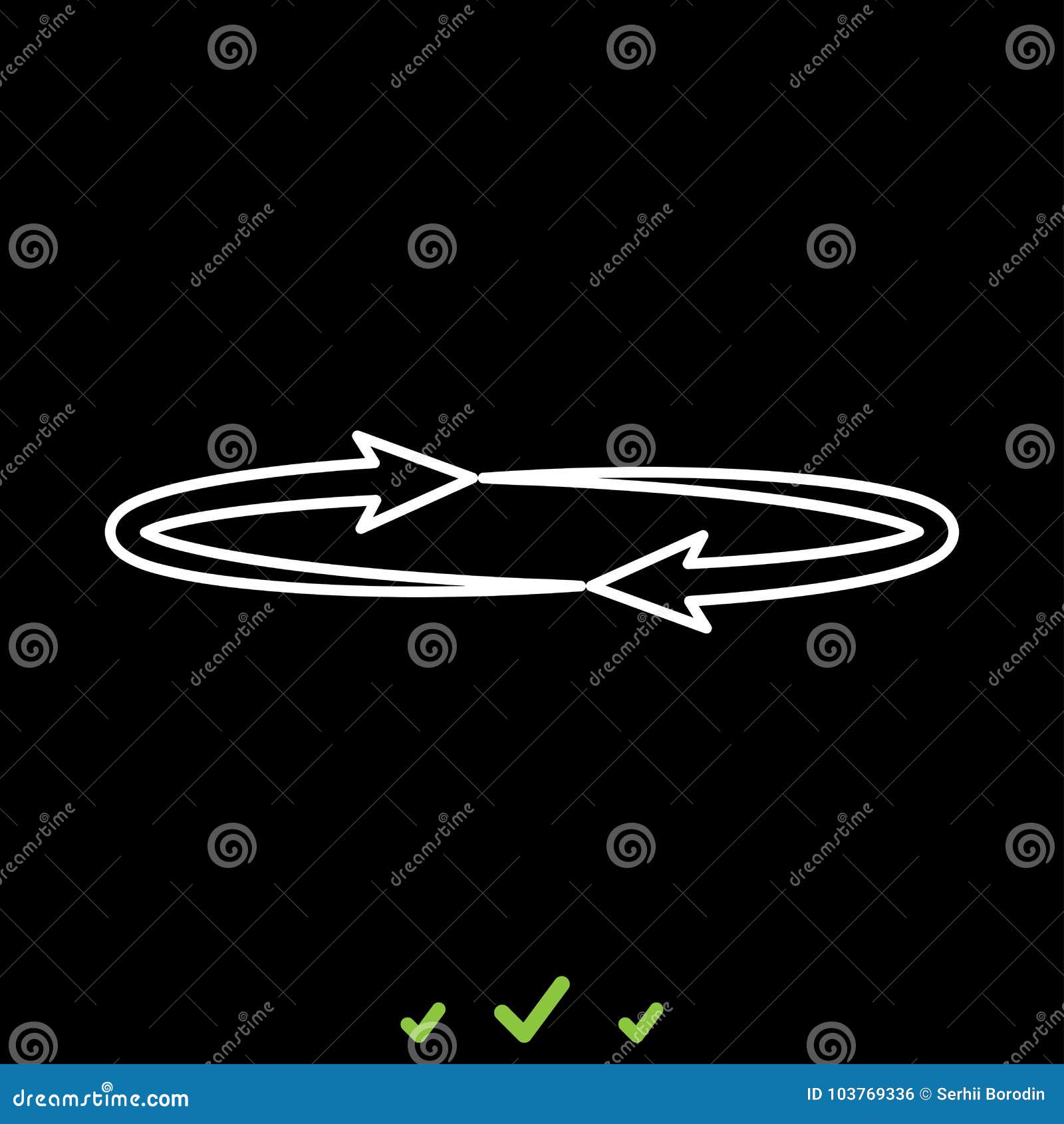 Two Arrows on the Circle . Angle 360 it is White Icon Stock Vector ...