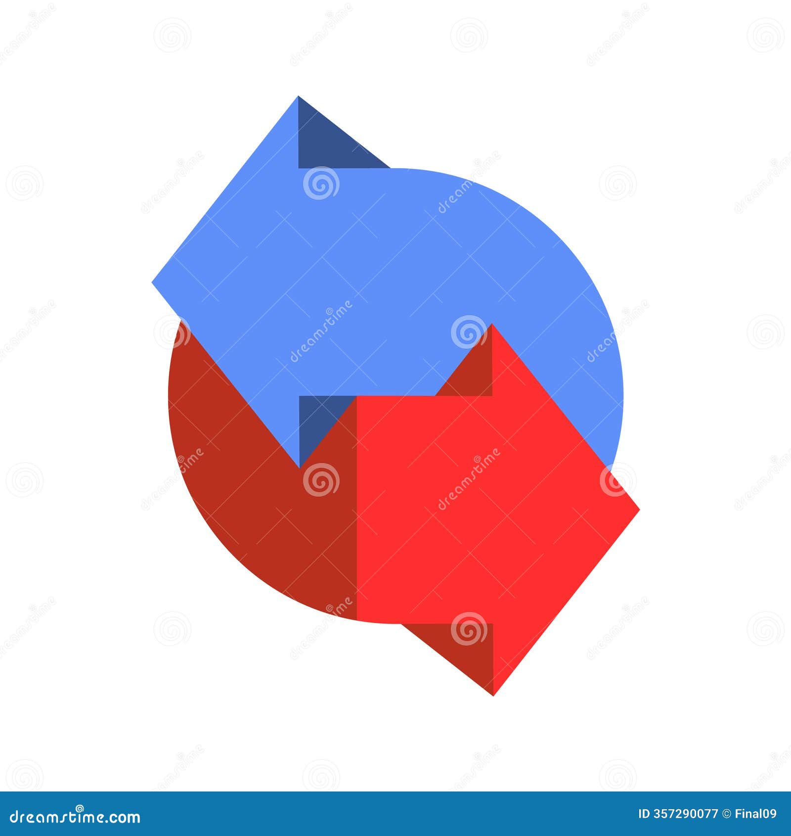 Two arrows circle icon stock vector. Illustration of technology - 357290077