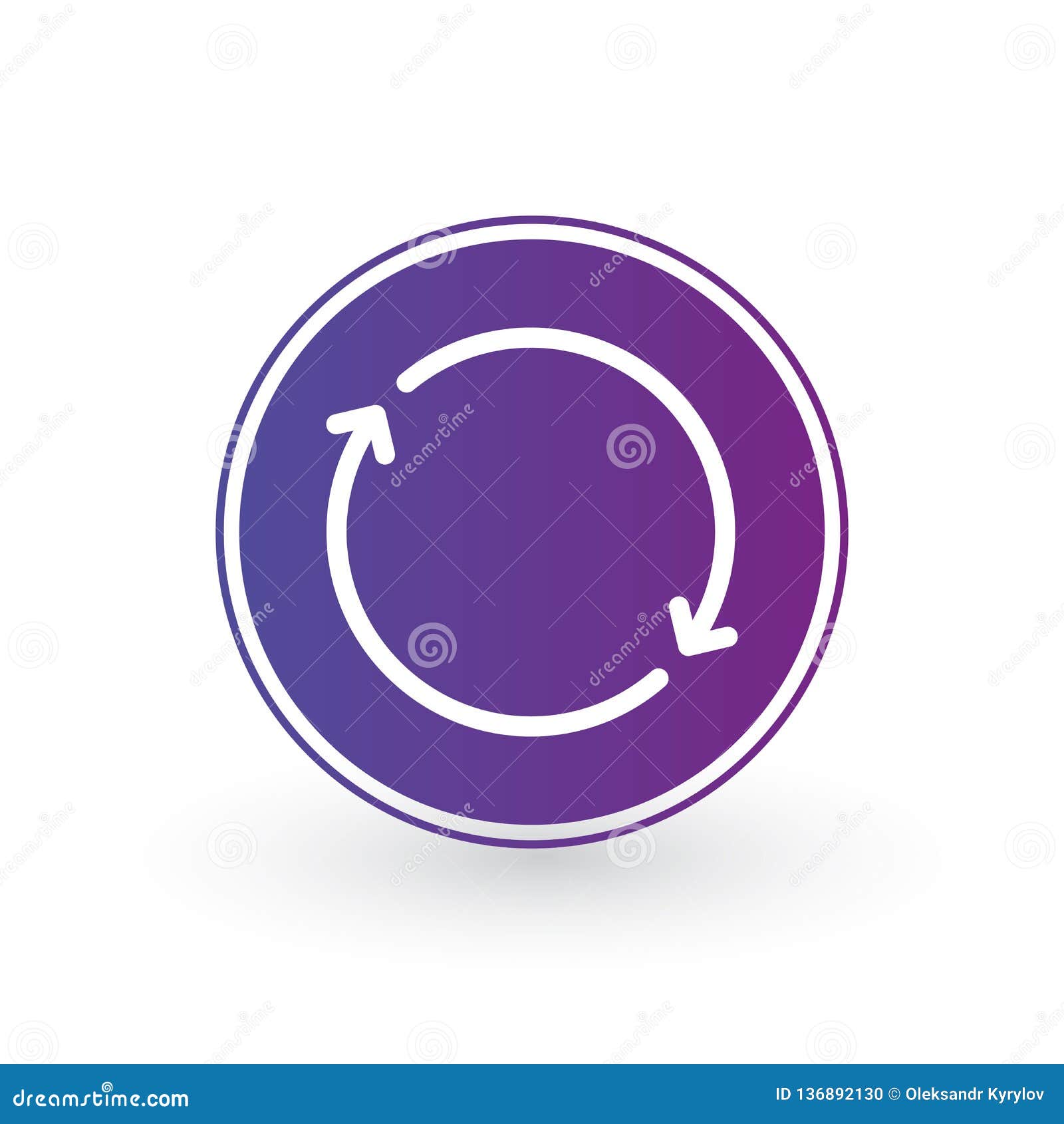 Two Arrows In Circle Linear Icon For Websites, Mobile, App, Ui ...