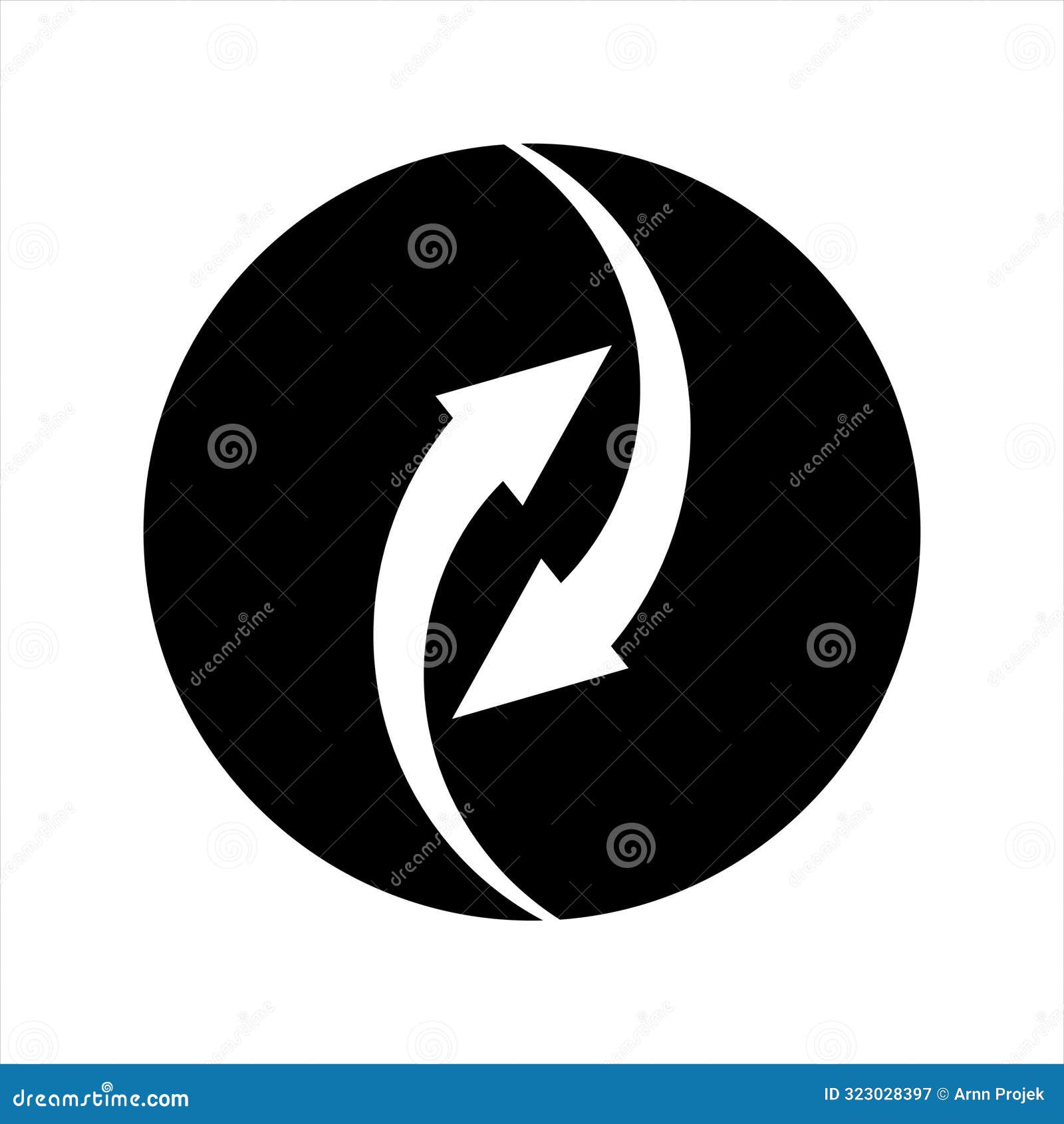 Two Arrows in a Circle. Product Logo or Icon. Flat Design Style ...