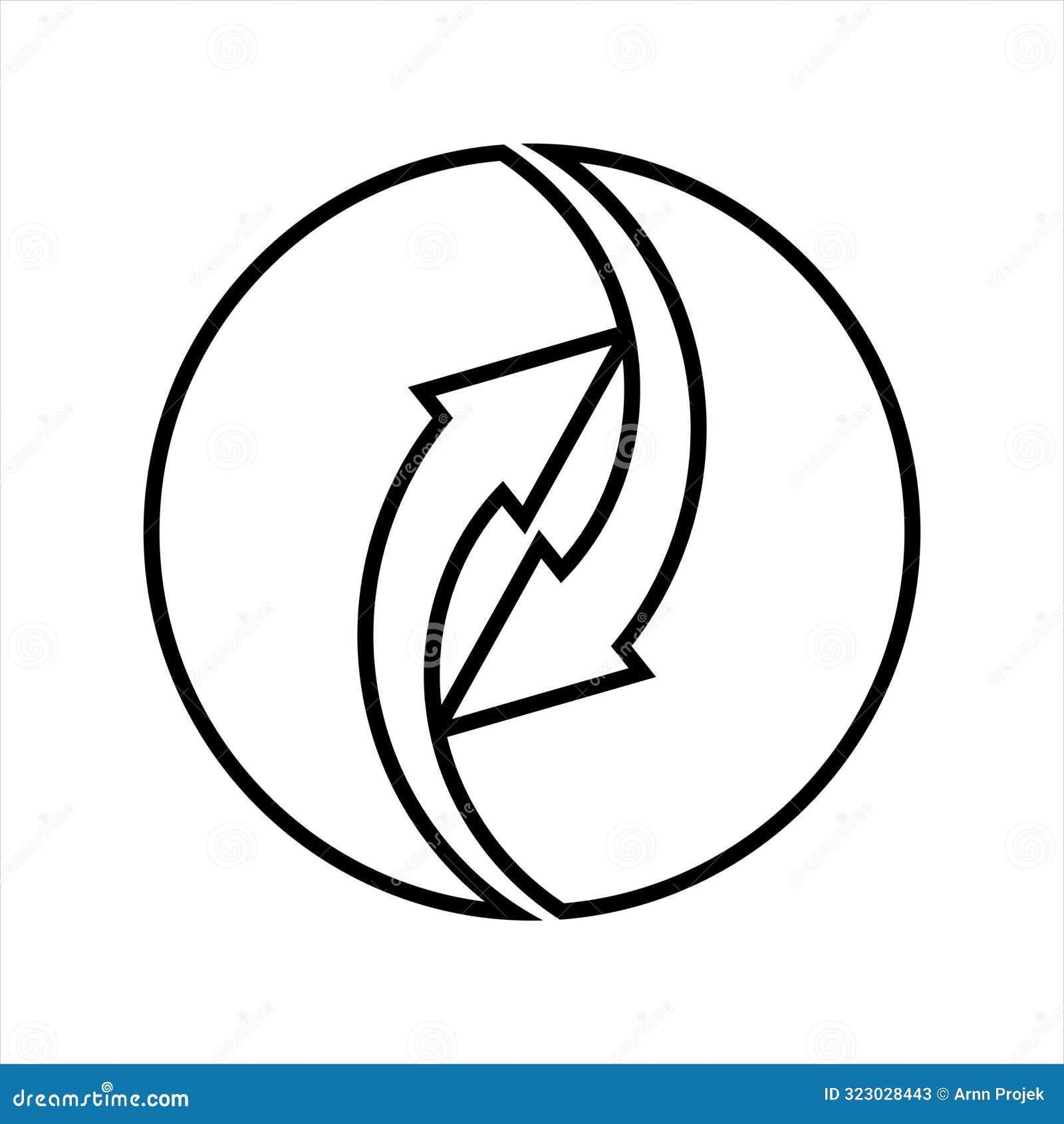 Two Arrows in a Circle. Product Logo or Icon. Outline Design Style ...