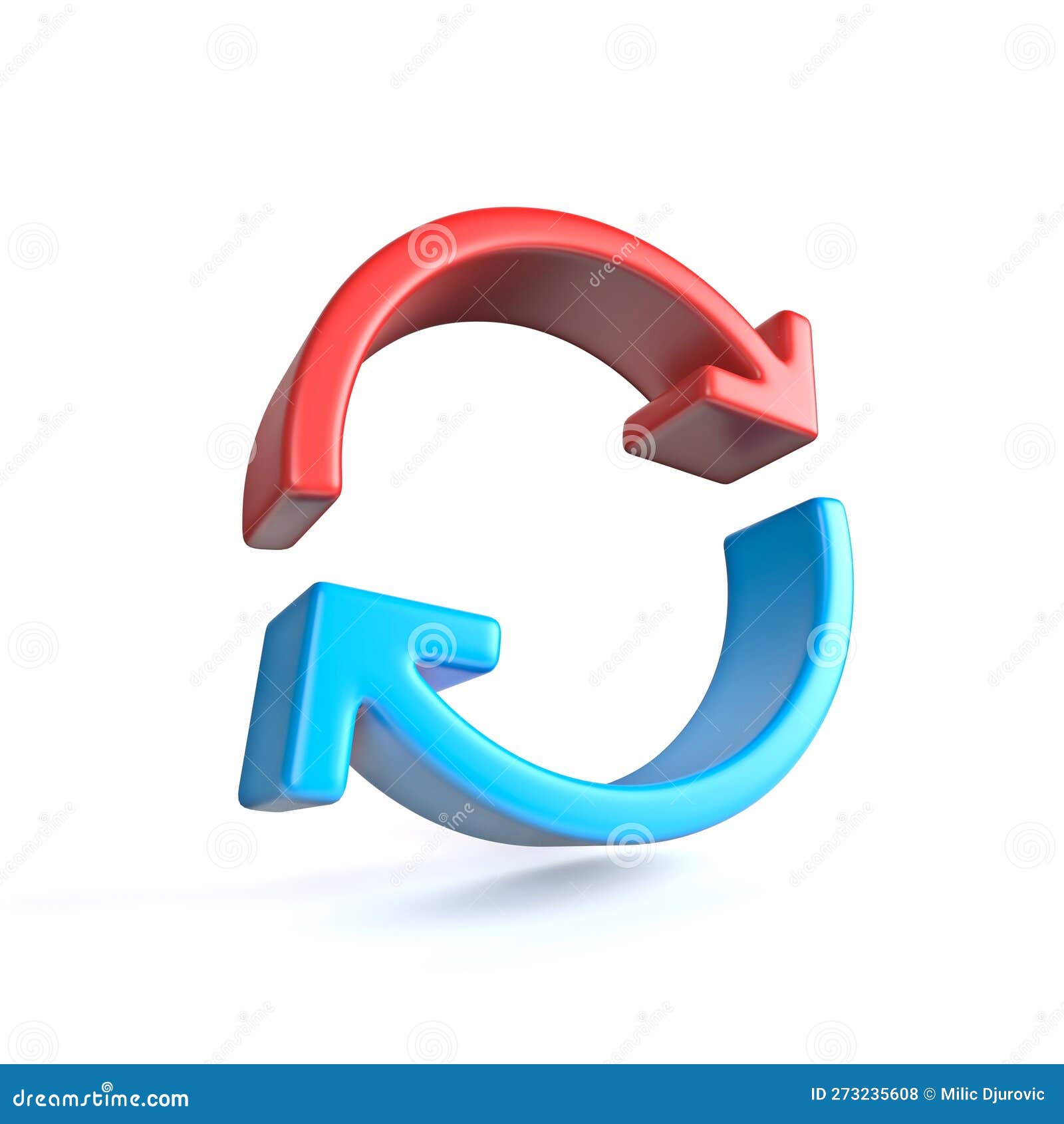 Two Arrows Circle Side View 3D Stock Illustration - Illustration of ...