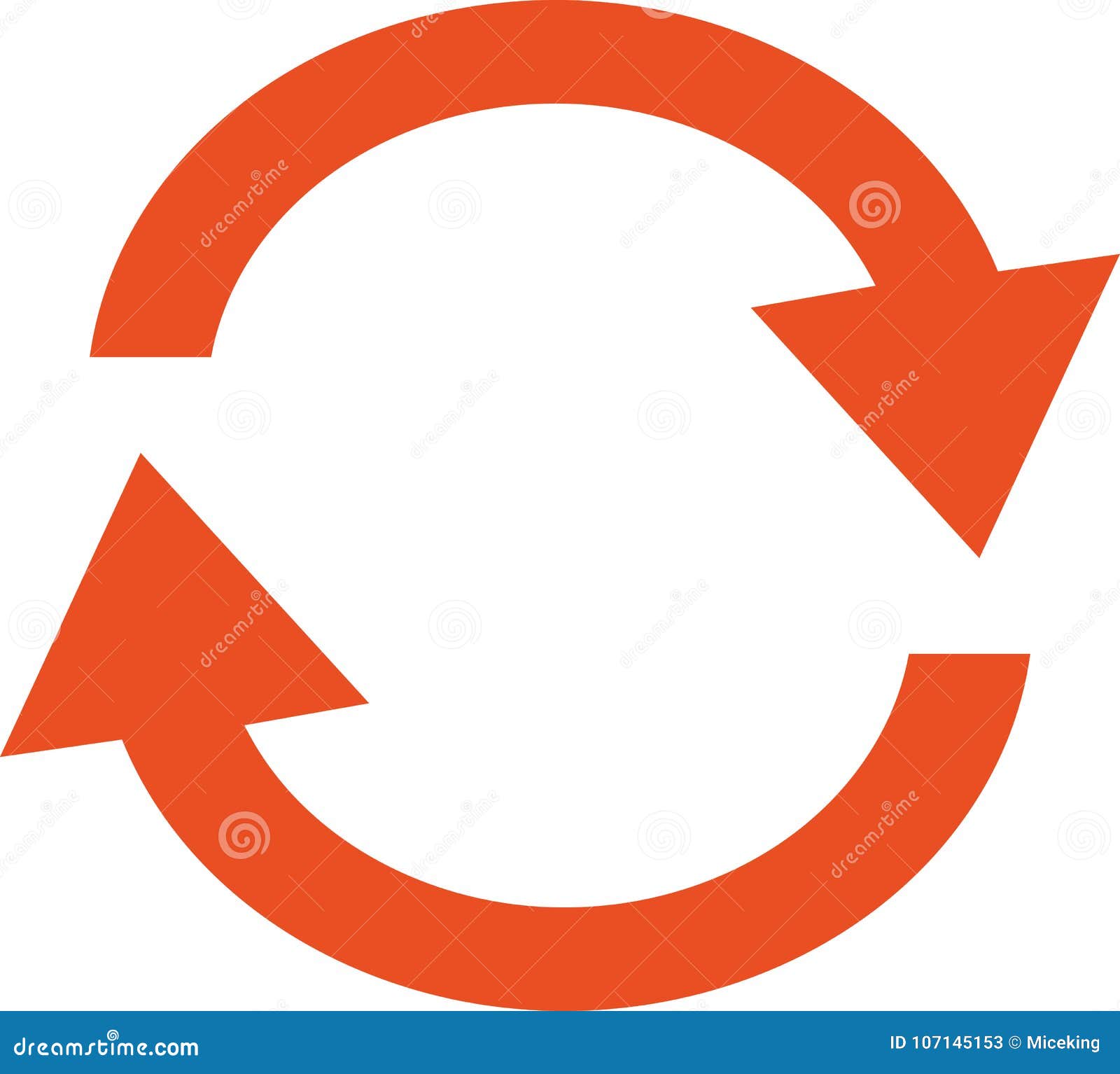 Two arrows in a circle stock vector. Illustration of vector - 107145153