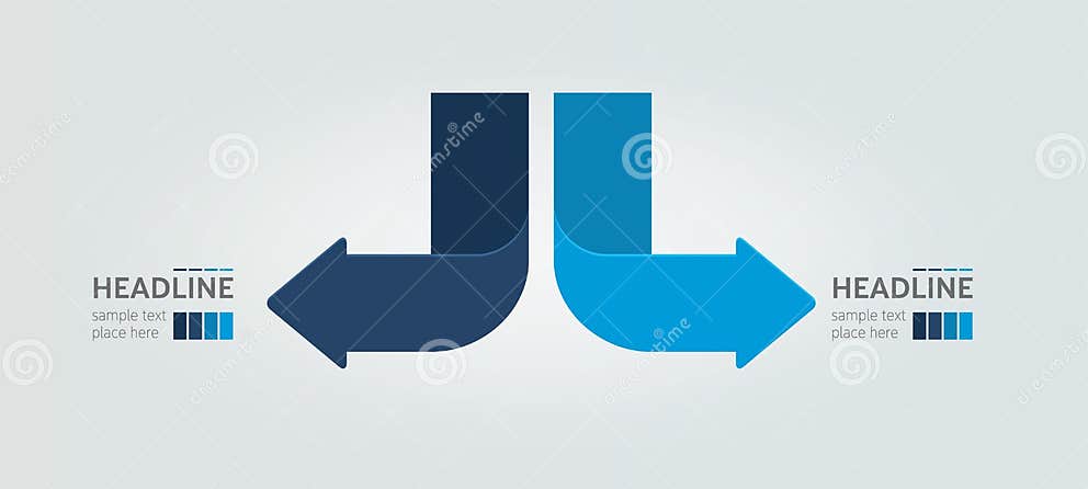 Two Arrows Compare Infographic Template Stock Vector - Illustration of ...