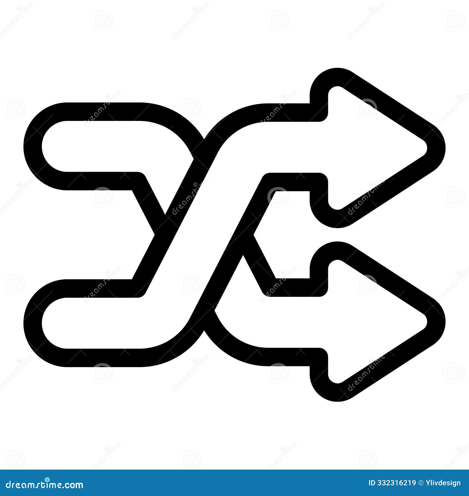 Two Arrows Crossing Paths Showing Different Directions Stock ...