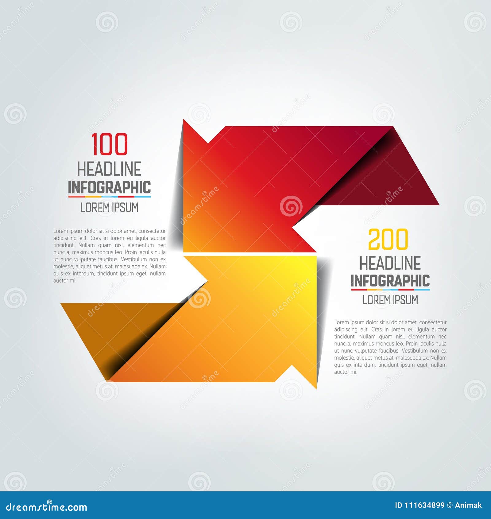 Two Arrows in Different Direction Infographic, Chart, Scheme, Diagram ...