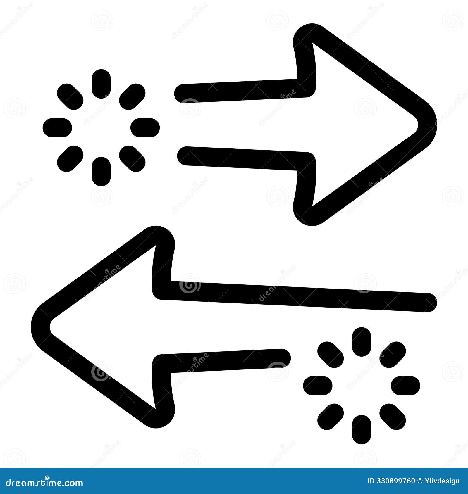 Two Arrows Exchanging Data with Loading Circles Showing Data Transfer ...