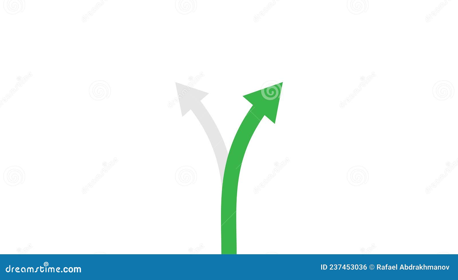 The Two Arrows, Green and Grey, Point in Different Directions. Choosing ...