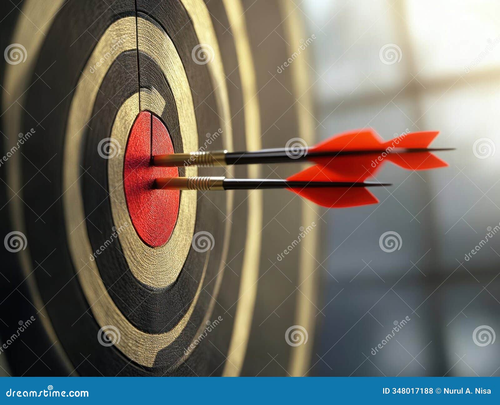 Two Arrows Hitting Bullseye, Achieving Your Goals Stock Illustration ...