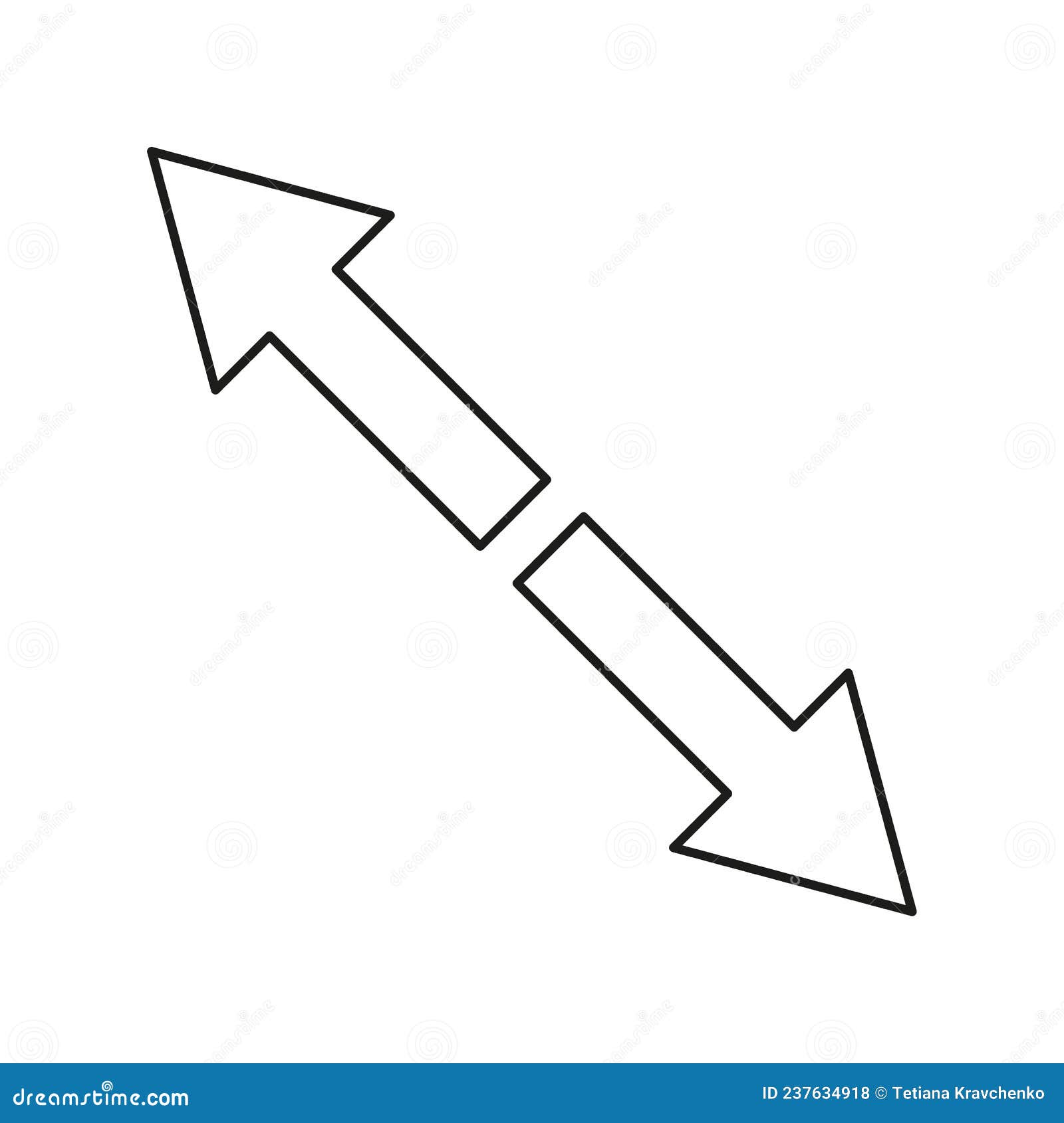 Two Arrows Icon. Different Direction. Diagonal Signs. Left and Up ...