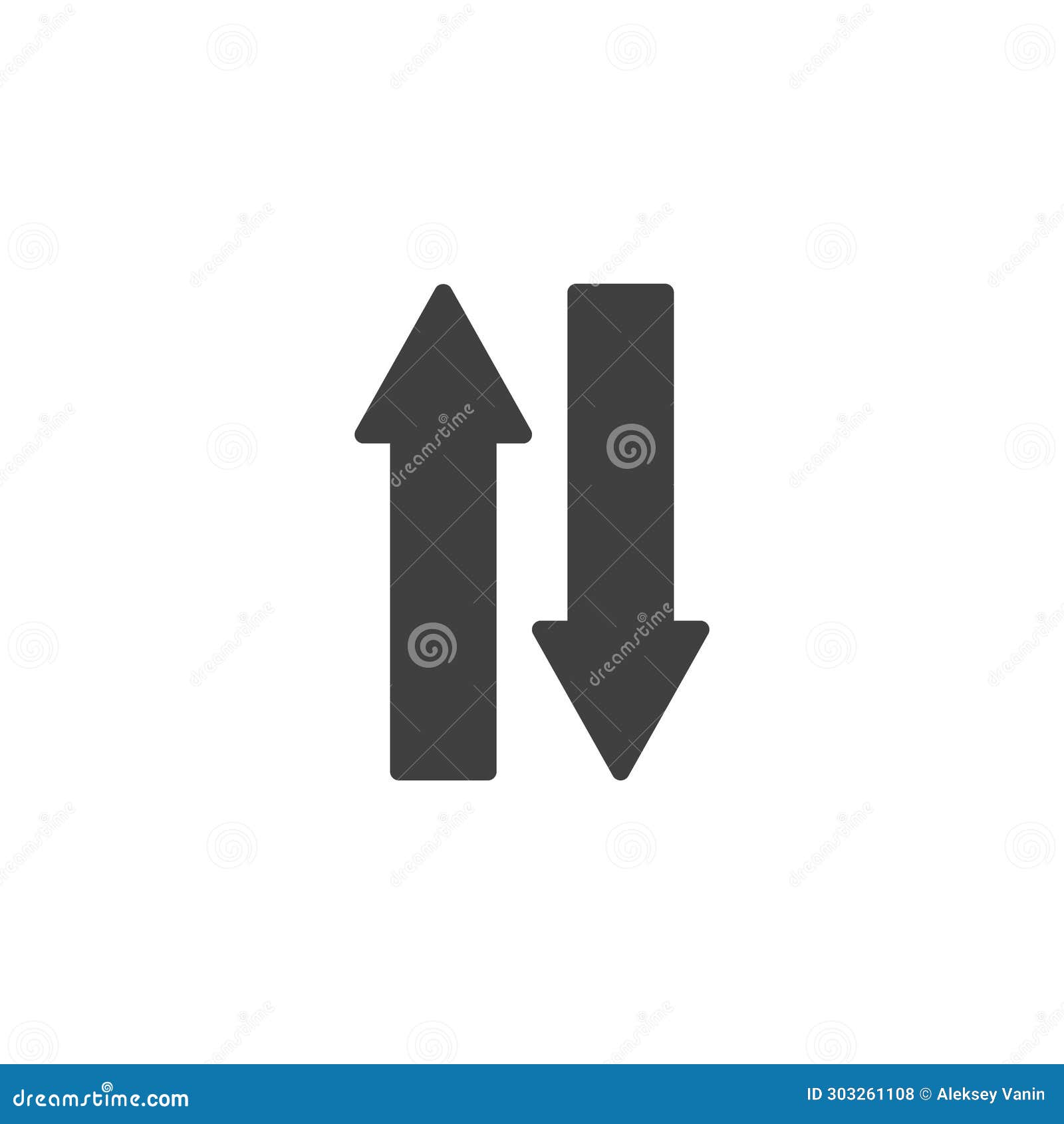 Two Arrows Indicating Up and Down Vector Icon Stock Vector ...
