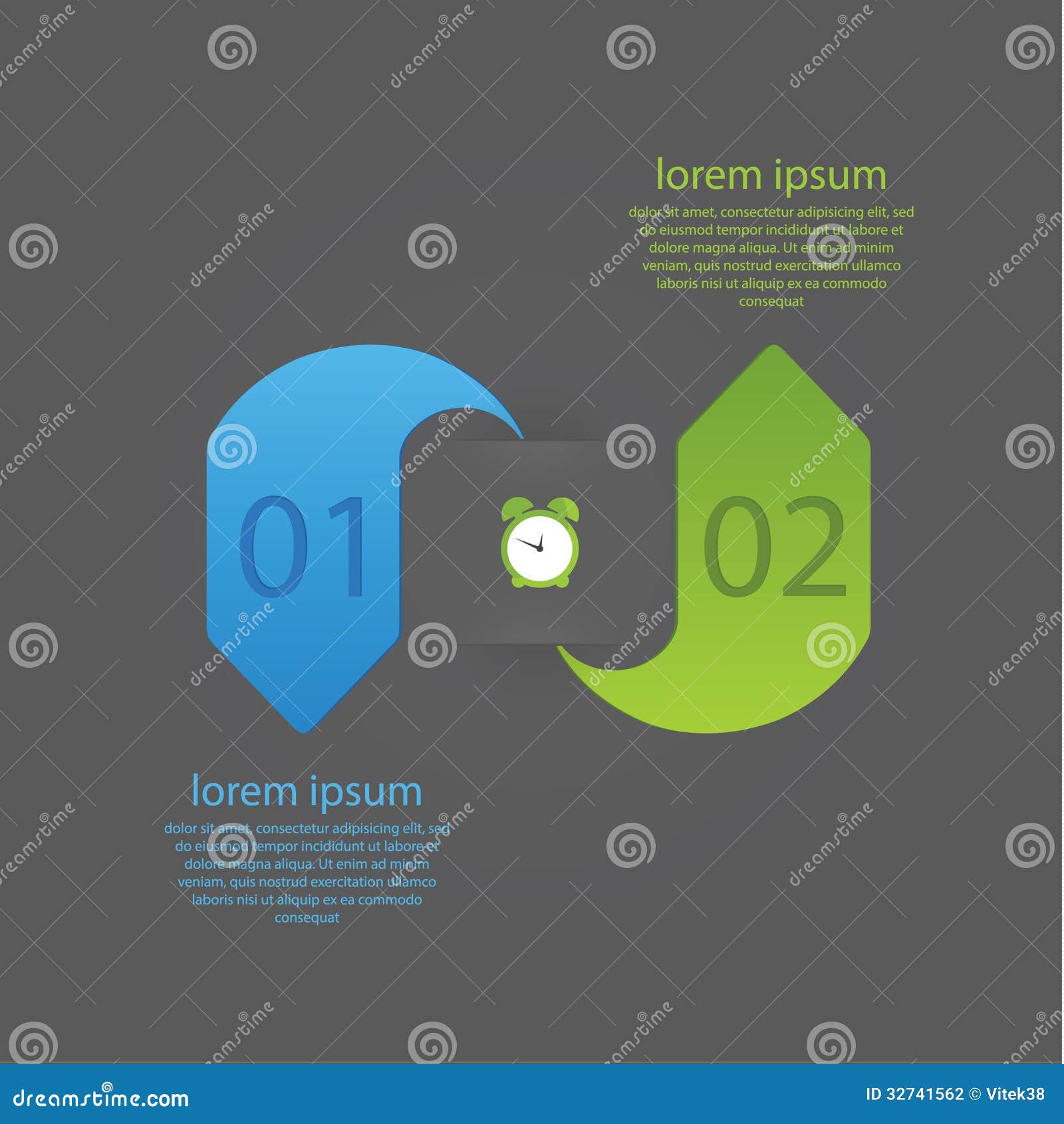Two Arrows - Infographic Template. Two Choices in Different Colo Stock ...