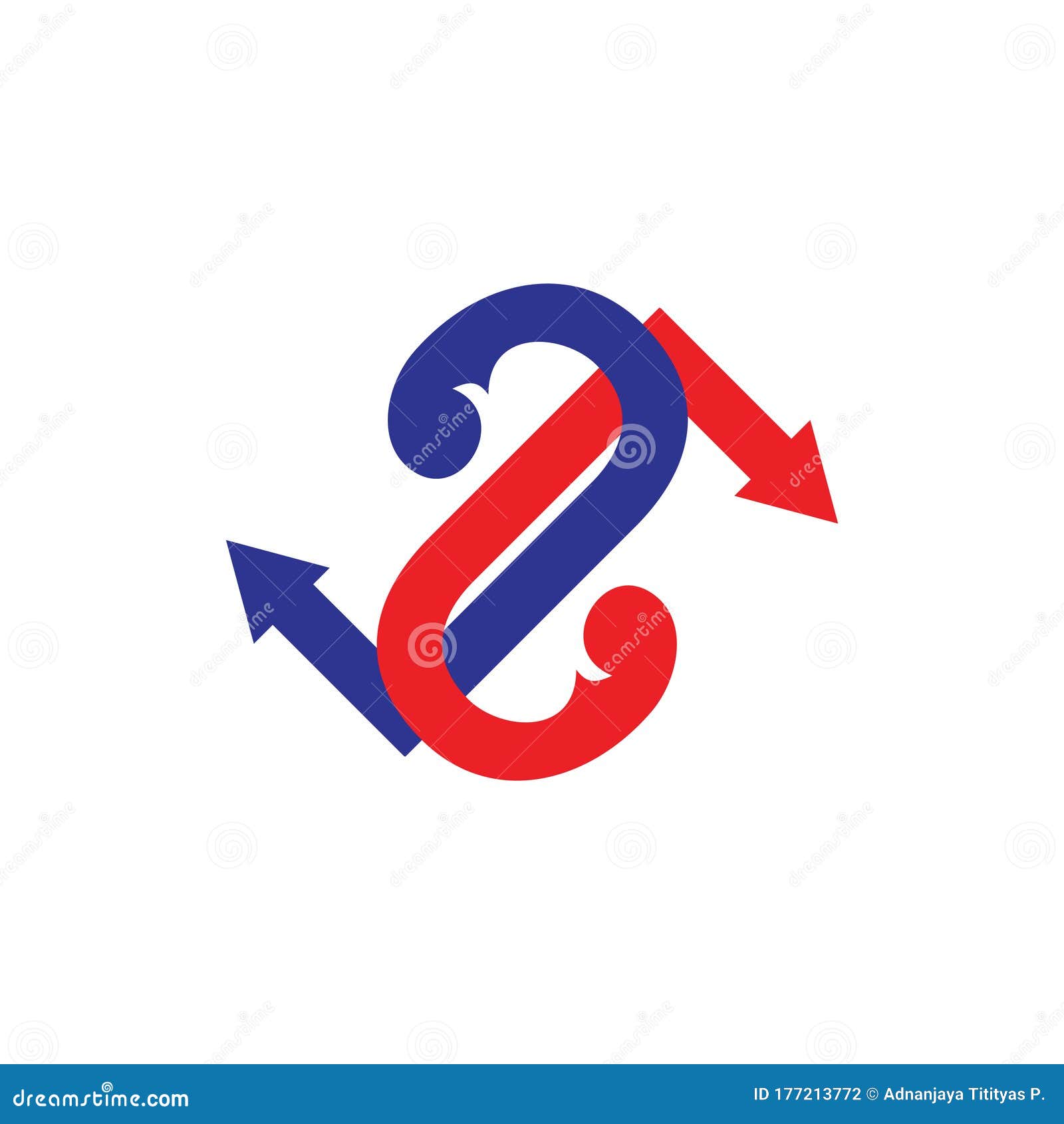 Two Arrows Linked Design Symbol Vector Stock Illustration ...