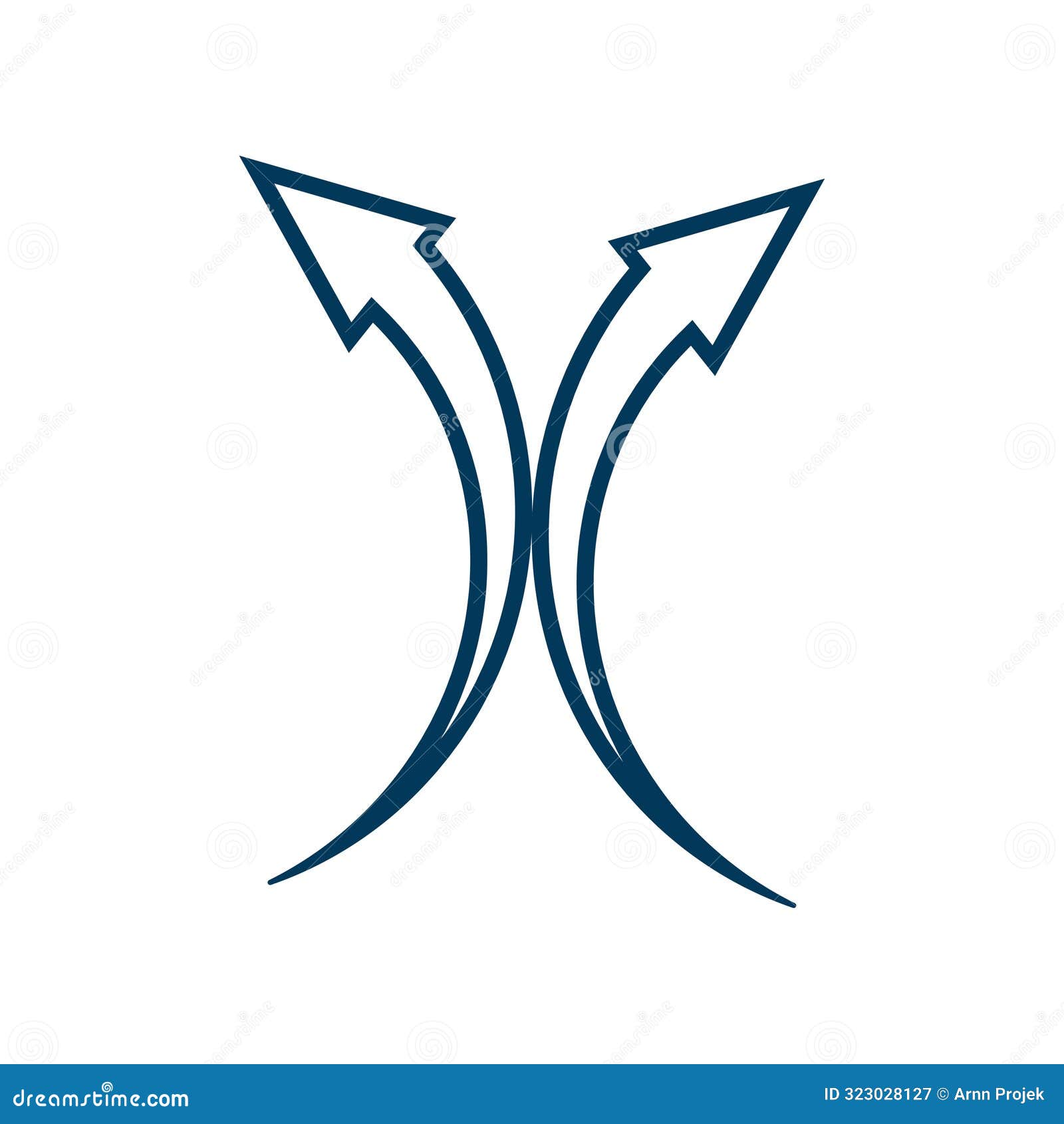 Two Arrows. Logo or Icon. Outline Design Style. Suitable for Data ...