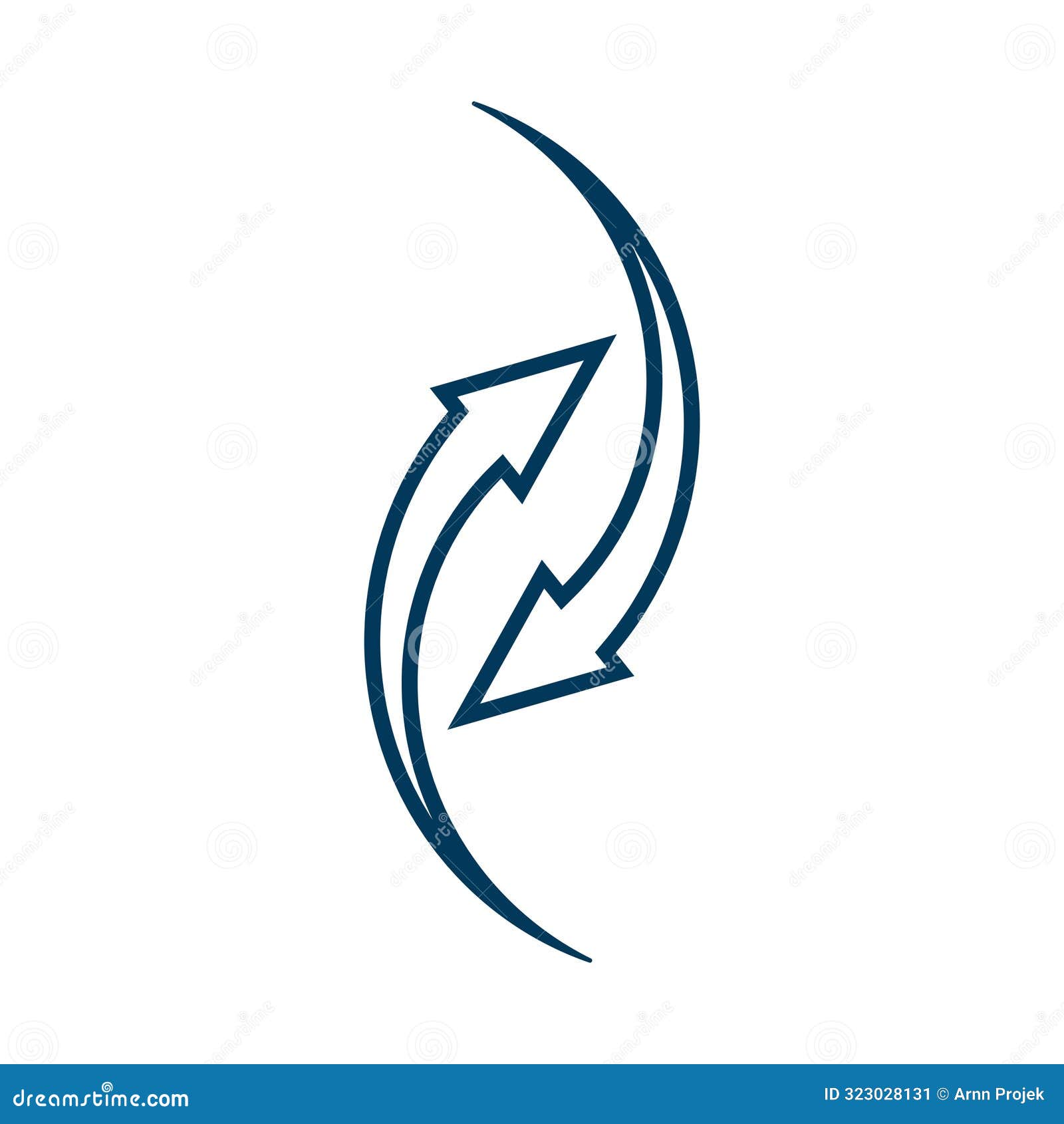 Two Arrows. Logo or Icon. Outline Design Style. Suitable for Data ...