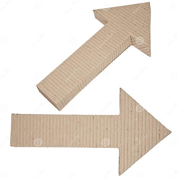 Two Arrows Made of Corrugated Cardboard Stock Image - Image of industry ...