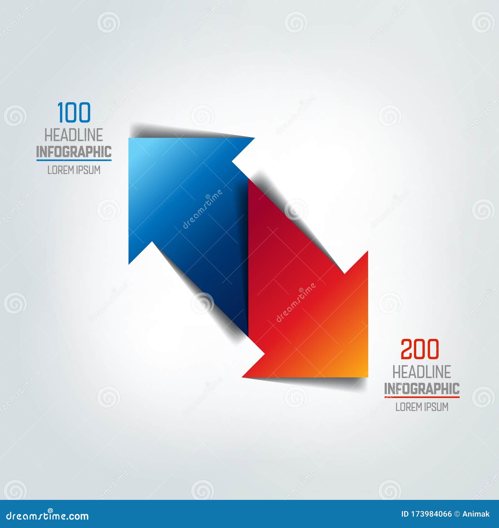 Two Arrows In Oposite Direction Infographic, Chart, Scheme, Diagram ...