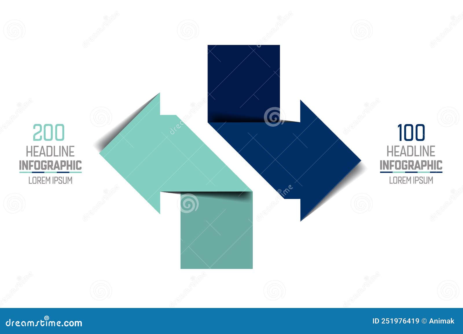 Two Arrows In Oposite Direction Infographic, Chart, Scheme, Diagram ...