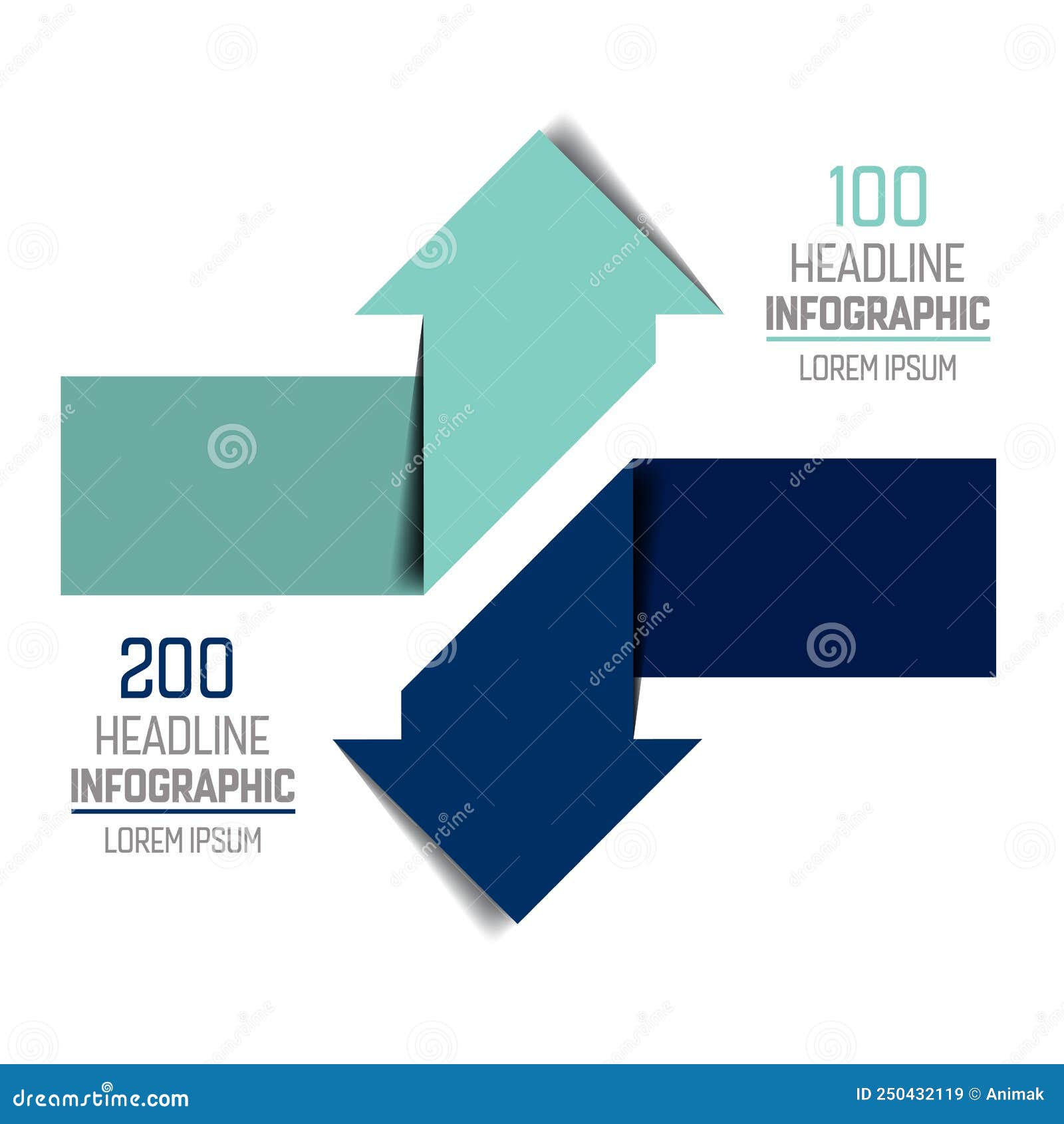 Two Arrows in Oposite Direction Infographic, Chart, Scheme, Diagram ...