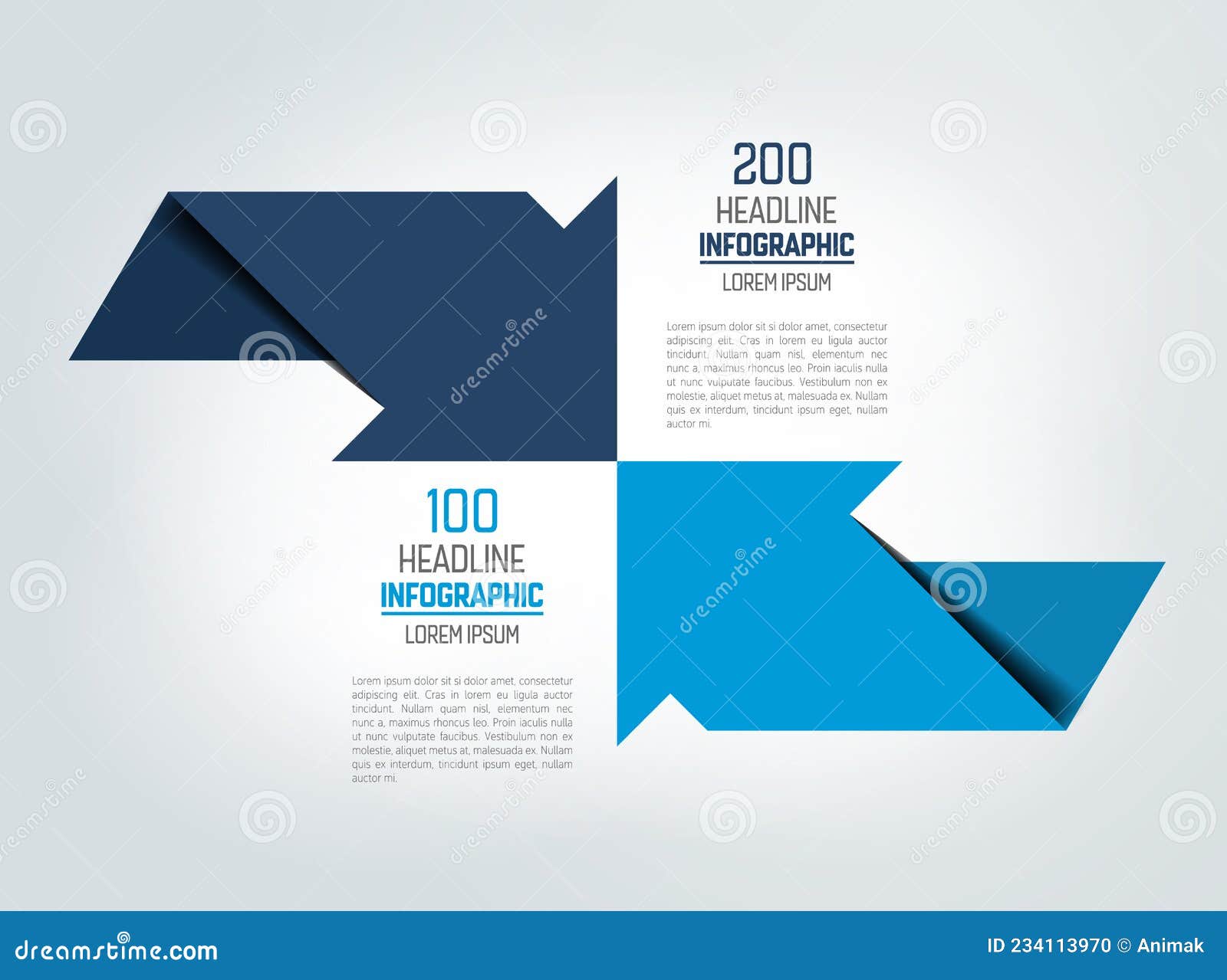 Two Arrows in Opposite Direction Infographic, Chart, Scheme, Diagram ...