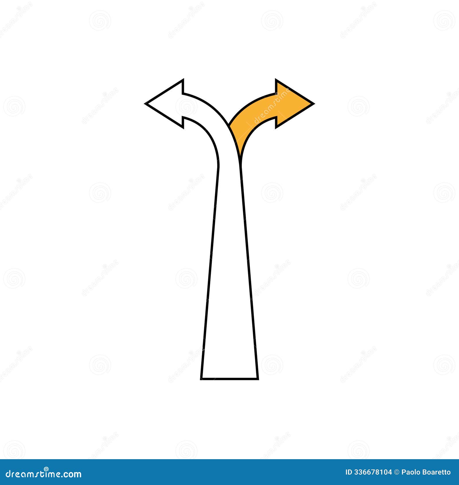 Two Arrows Pointing in Different Directions. Choice of Path Stock ...
