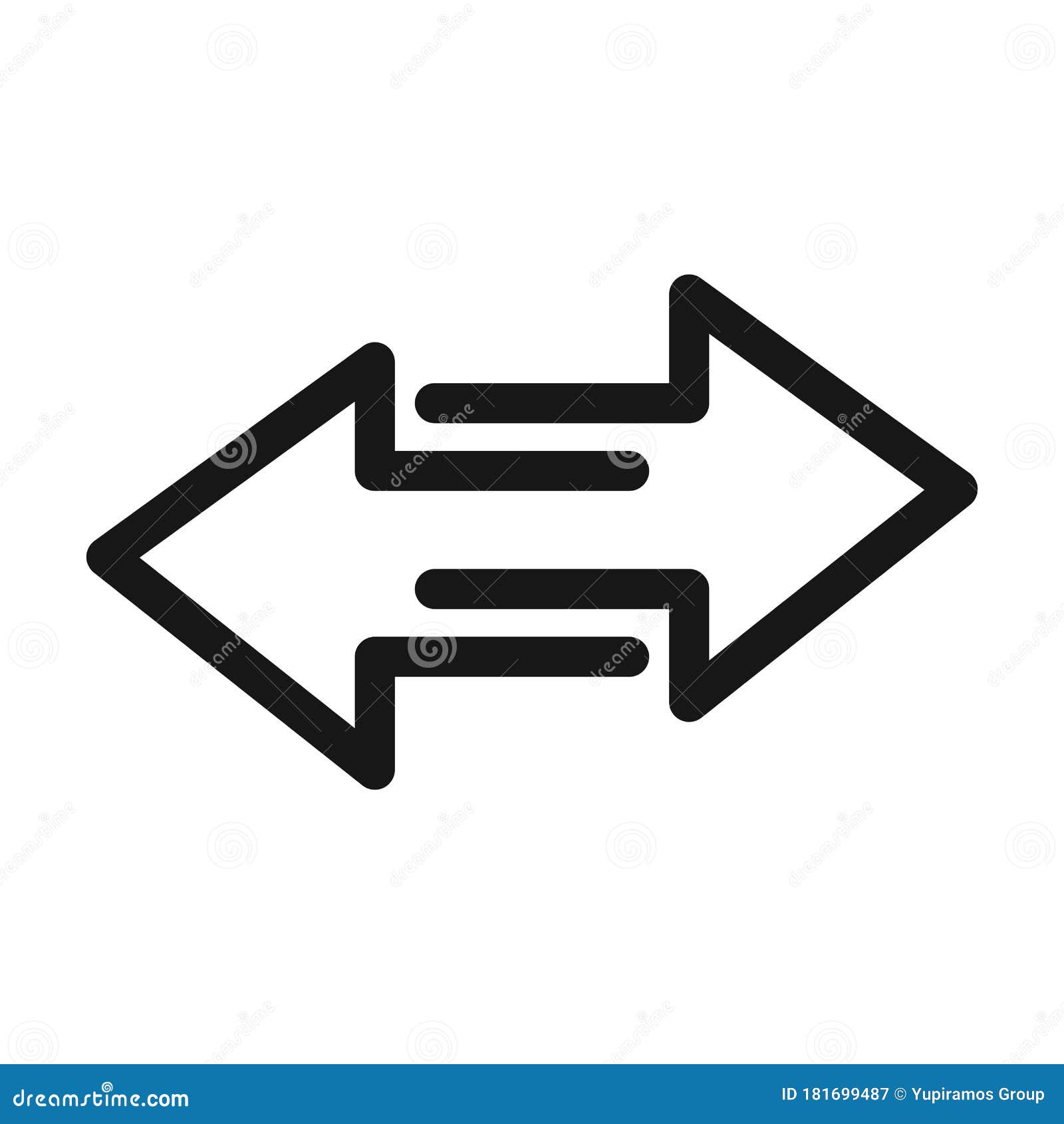 Two Arrows Pointing in Different Directions Line Style Icon Stock ...