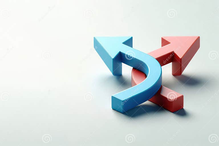 Two Arrows Pointing in Different Directions. Space for Text. Stock ...