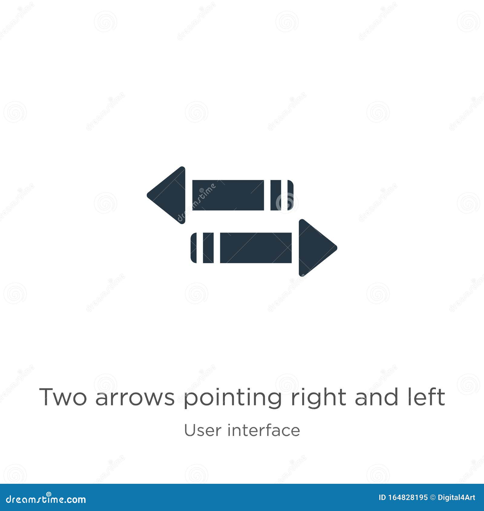Two Arrows Pointing Right and Left Icon Vector. Trendy Flat Two Arrows ...