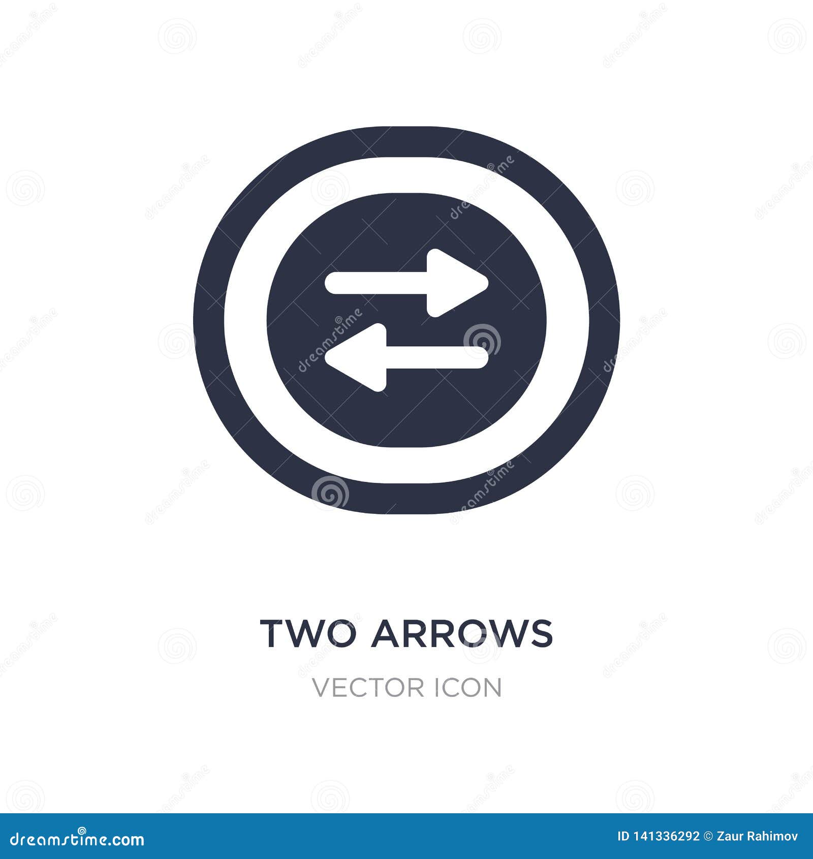 Two Arrows Pointing Right and Left Icon on White Background. Simple ... Two Arrows Pointing Right and Left Icon on White Background. Simple ...