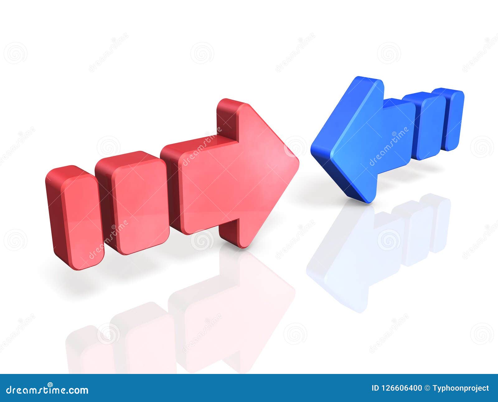 Two Arrows Pushing Each Other. it Represents Two Opposing Forces Stock ...