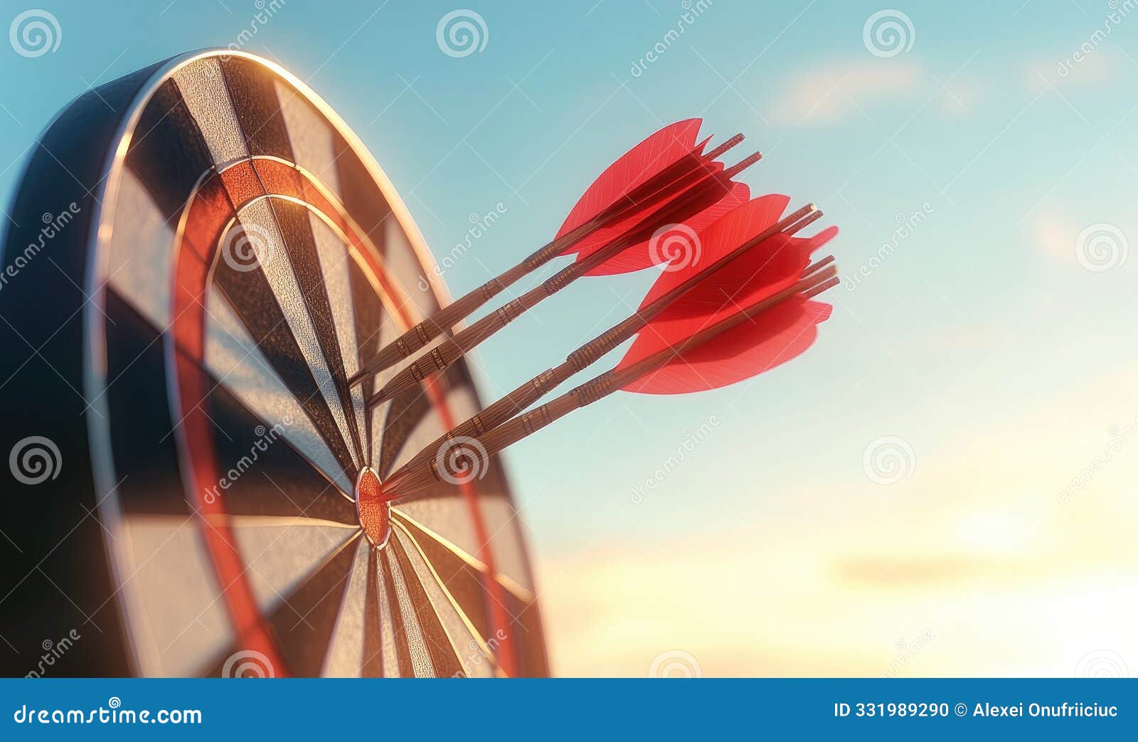Two Arrows are Skillfully Striking the Very Center of a Target Stock ...