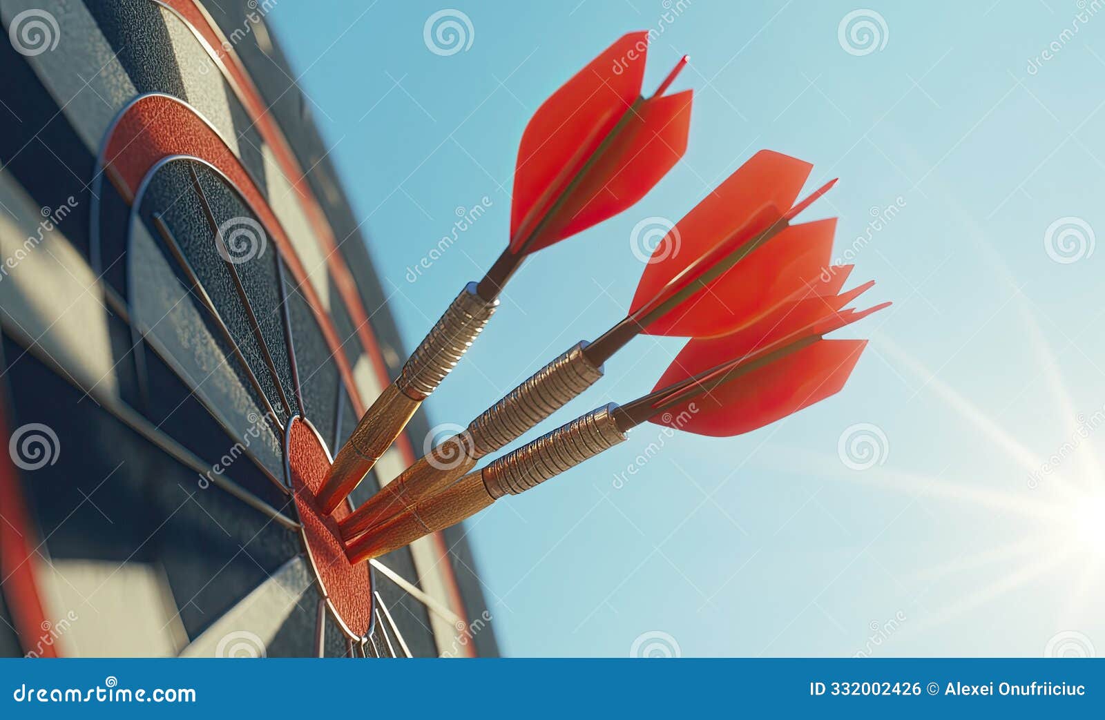 Two Arrows are Skillfully Striking the Very Center of a Target Stock ...