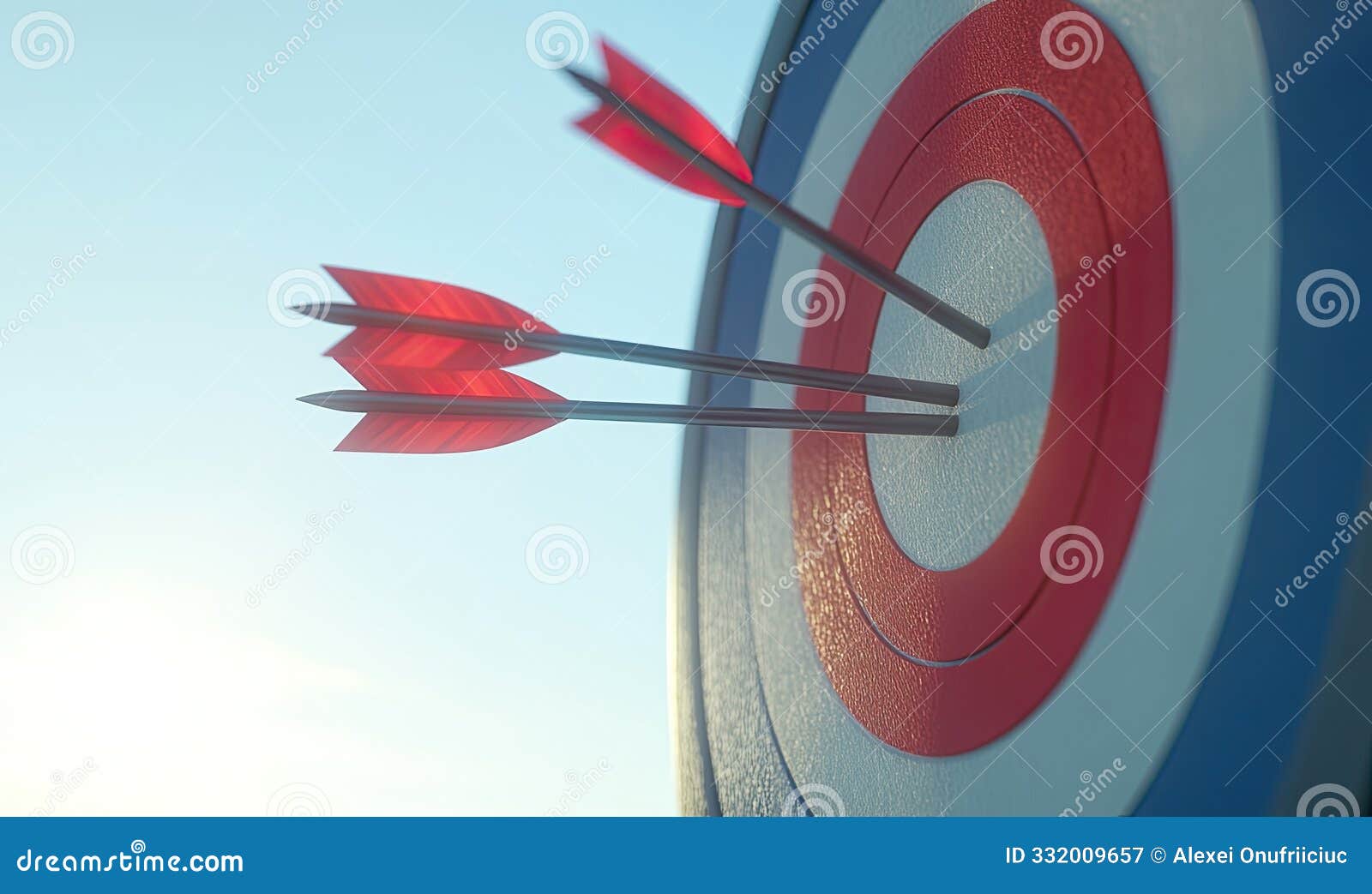 Two Arrows are Skillfully Striking the Very Center of a Target Stock ...