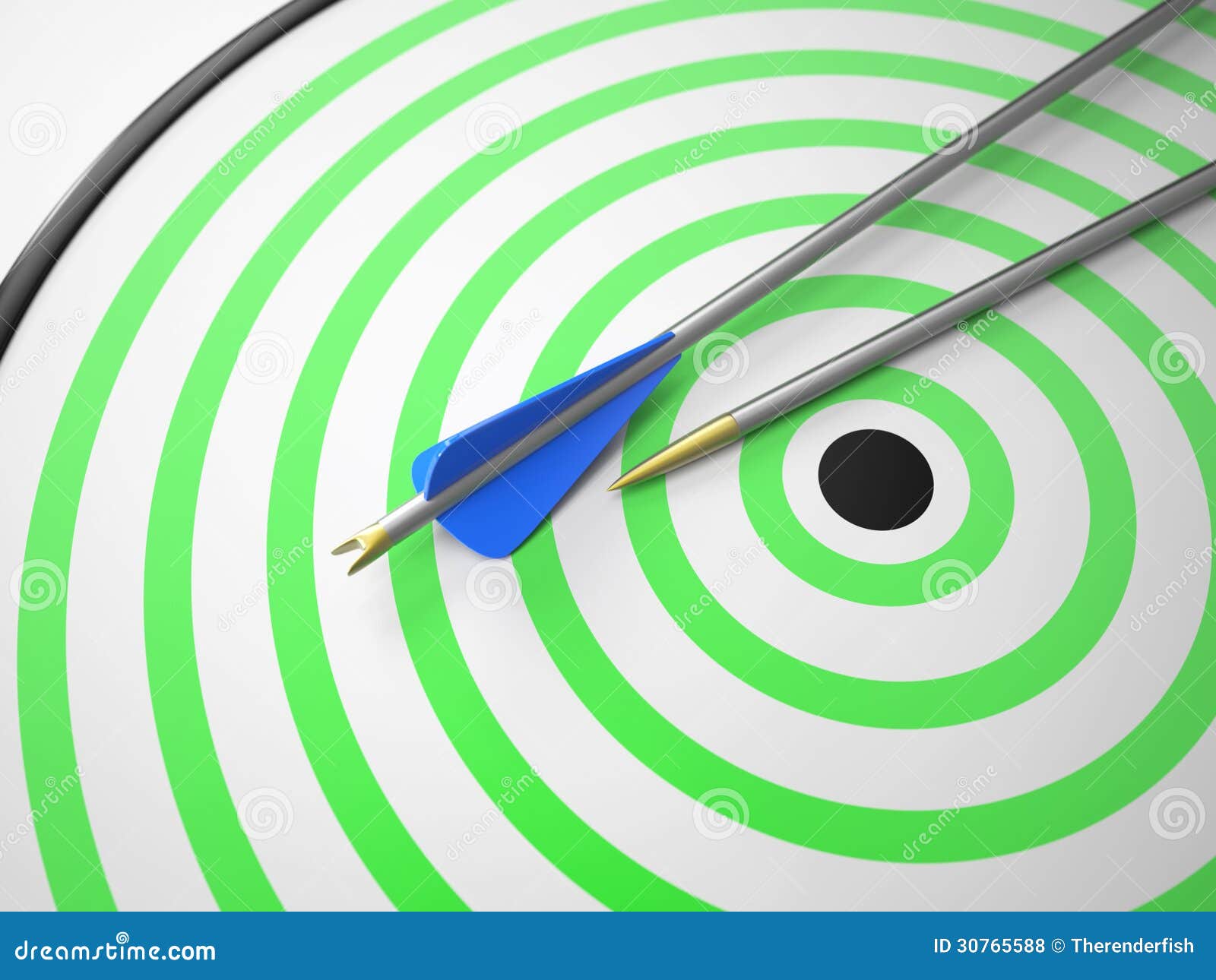 Two Arrows on Target stock illustration. Illustration of adept - 30765588