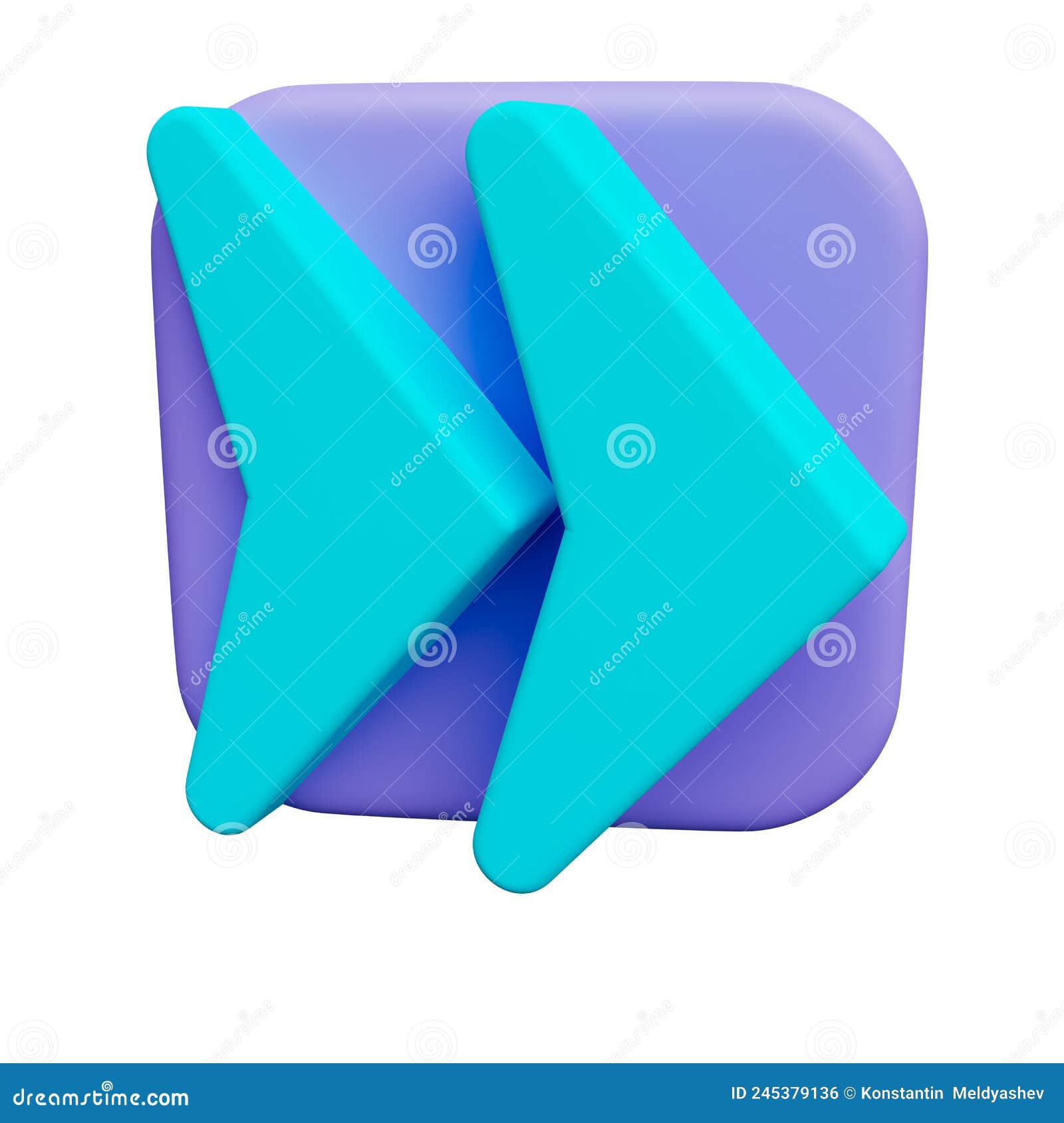 Two Arrows To the Right 3d Icon Render Illustration Stock Illustration ...