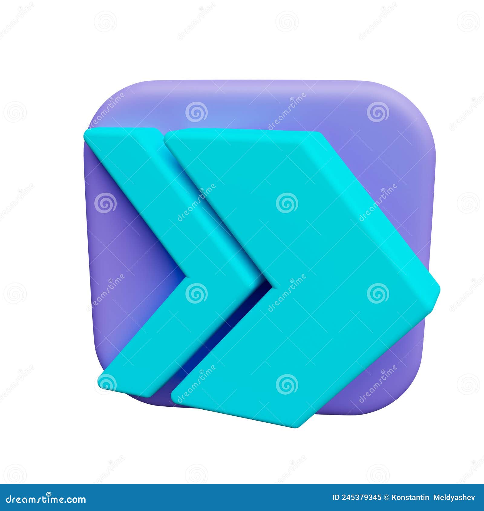 Two Arrows To the Right 3d Icon Render Illustration Stock Illustration ...