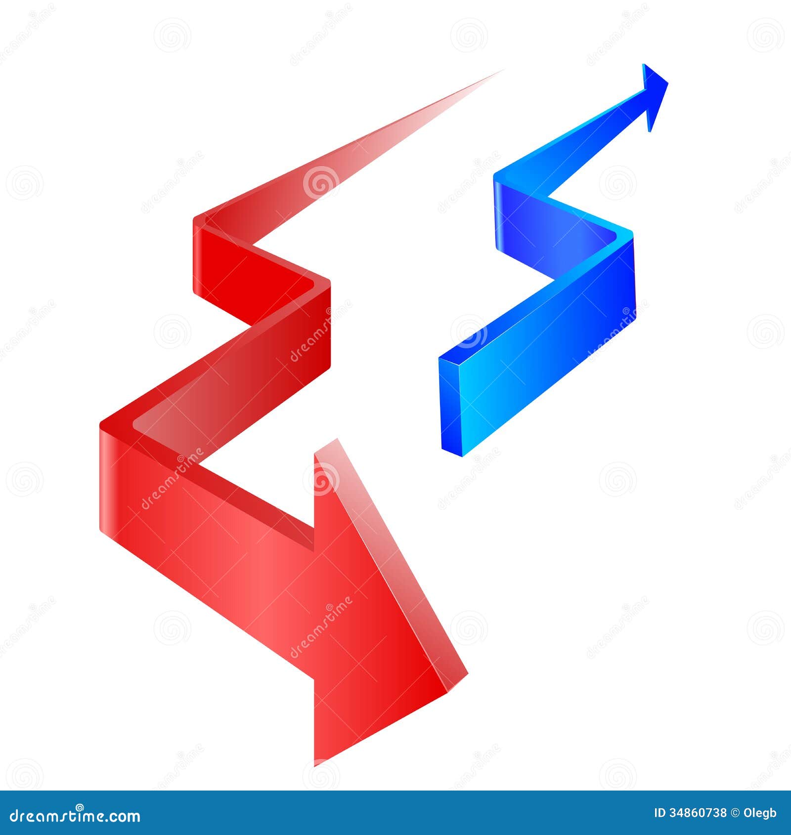 Two arrows stock vector. Illustration of cursor, shape - 34860738