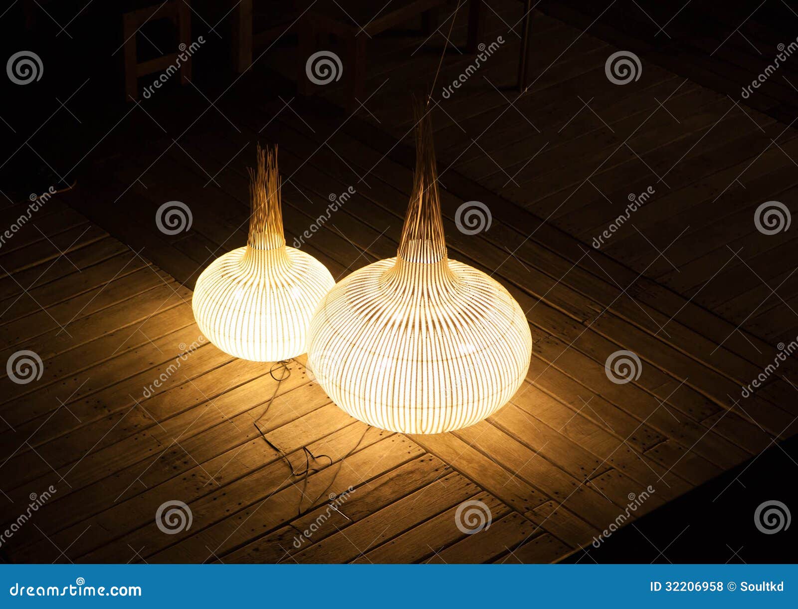 Two Art Lamps Bird Eye View Stock Photo - Image of illumination, dark ...