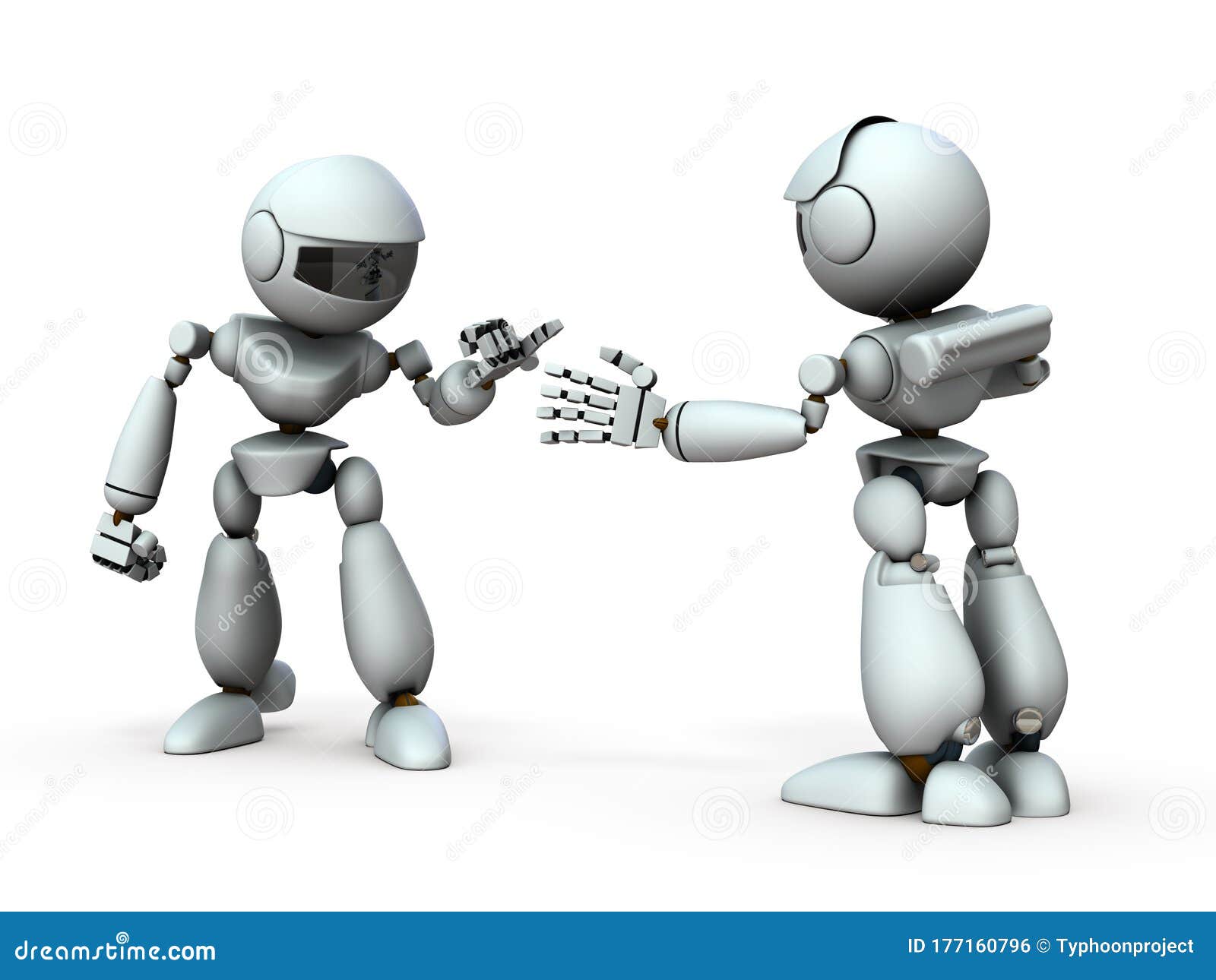 Two Artificial Intelligence Robots are Talking. Stock Illustration ...