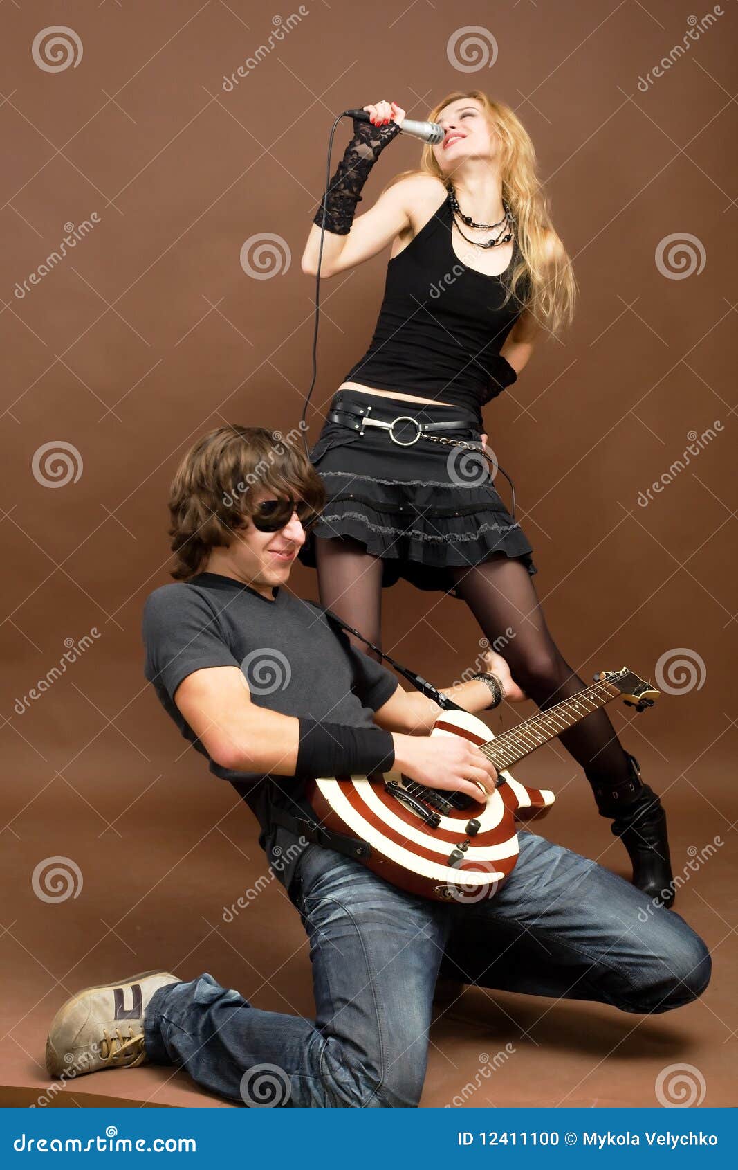 Two artists stock photo. Image of youth, performer, guitar - 12411100