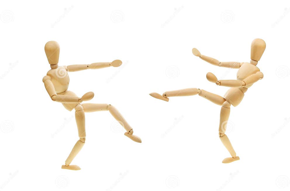 Two Artists Manequins Fighting Stock Photo - Image of dummy, model ...