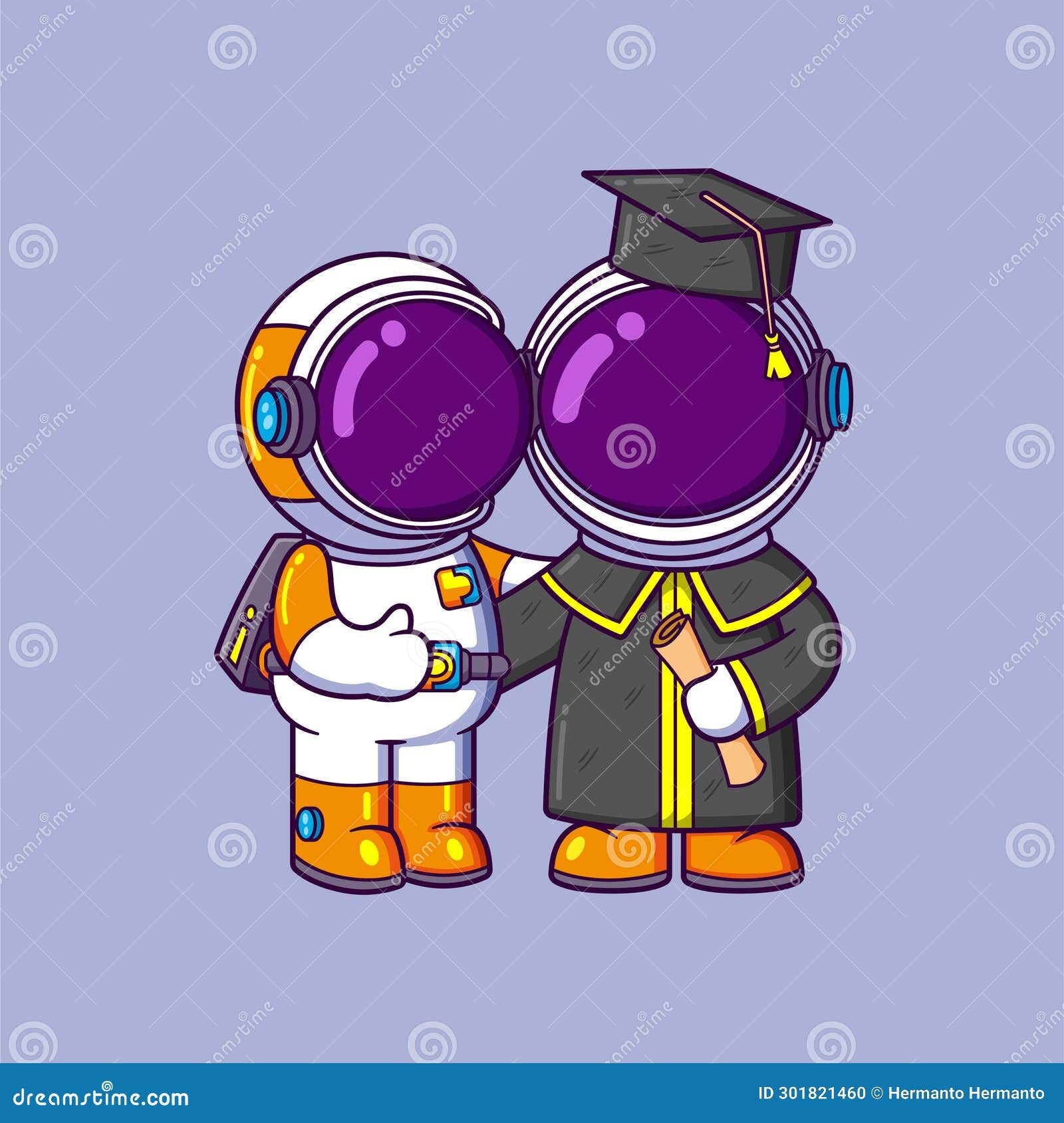 Two Astronauts Graduation at Academic Ceremony, Celebration and ...