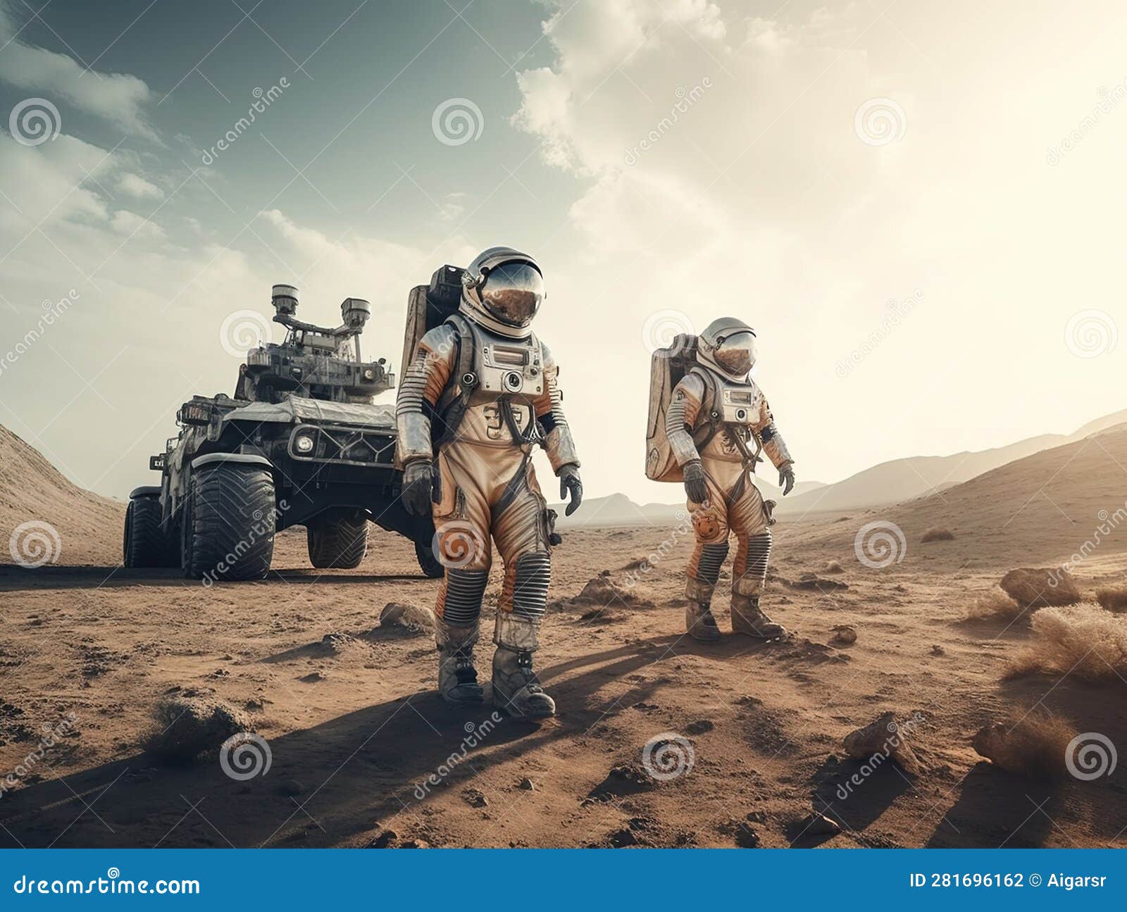 Exploring The Unknown Planet With The Astronaut Stock Image ...