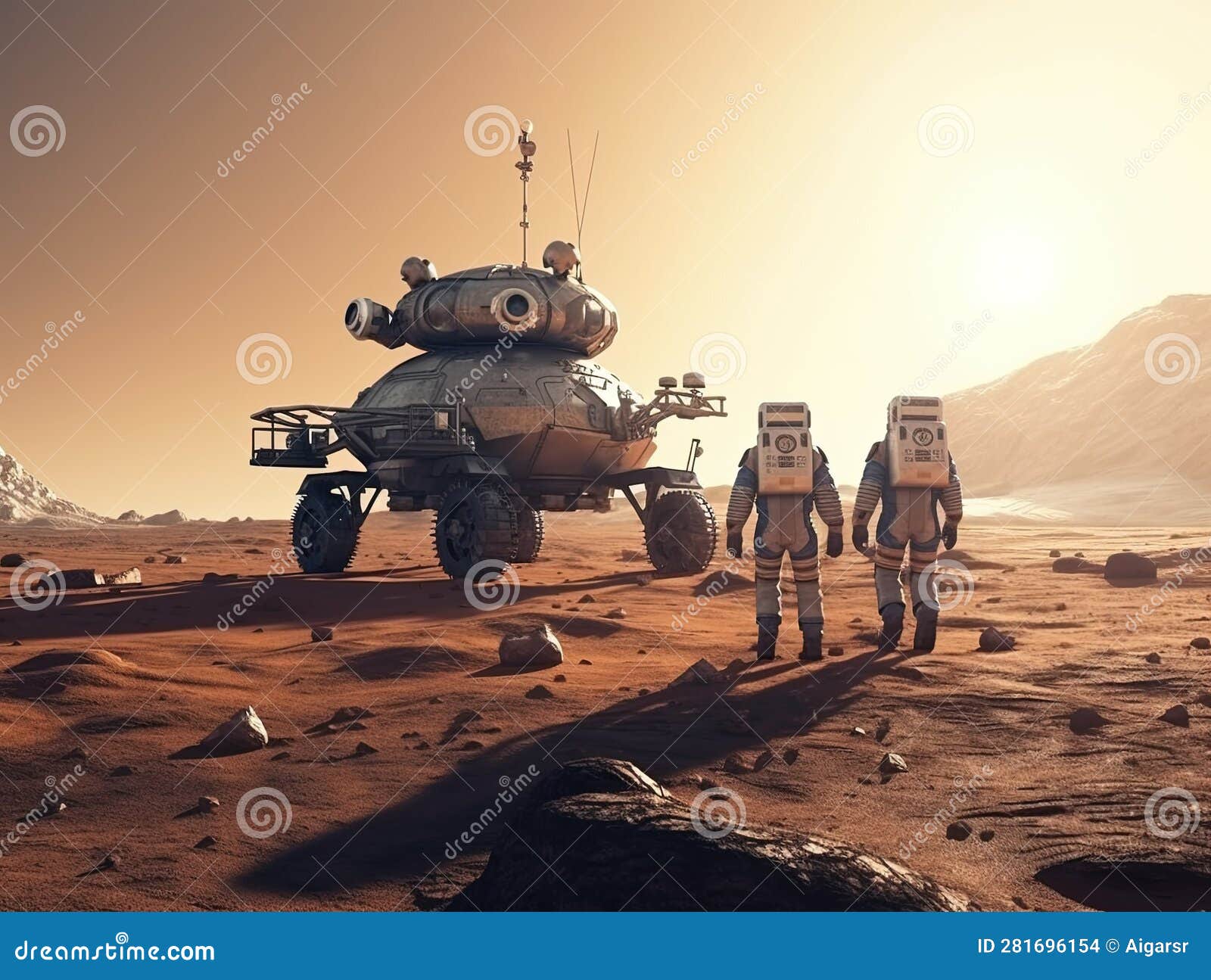 Exploring The Unknown Planet With The Astronaut Stock Image ...