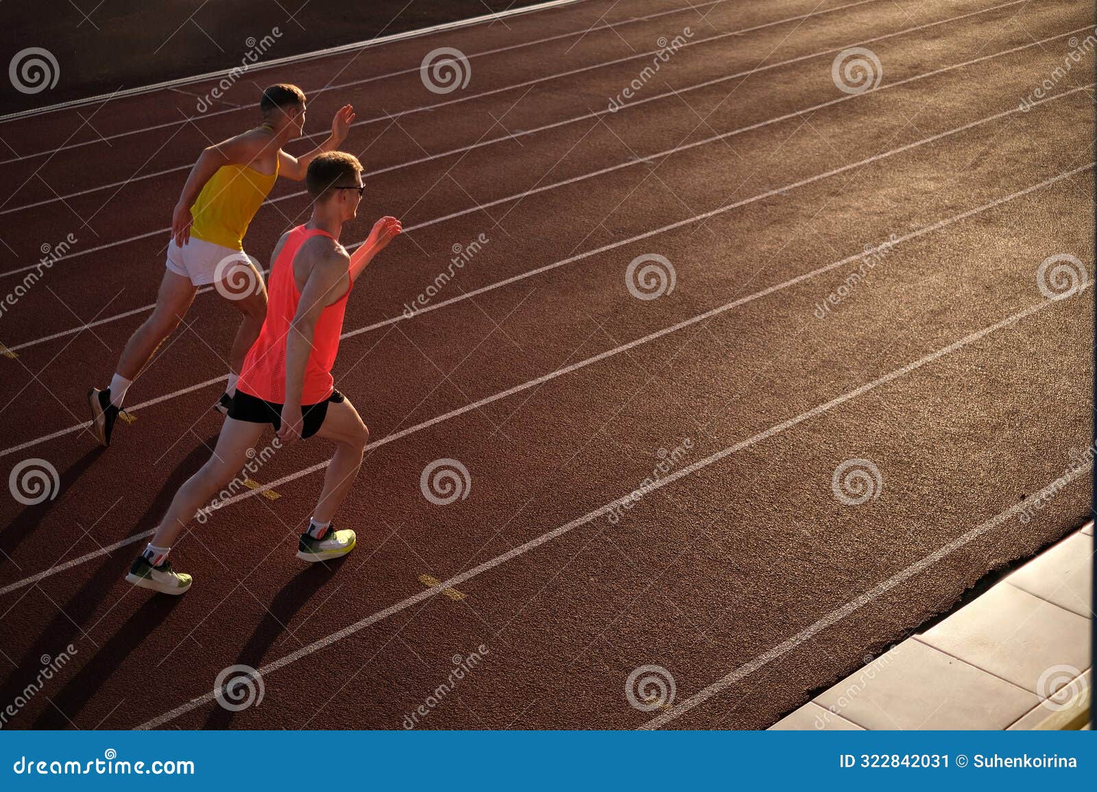 Athletes Running in the Stadium Stock Image - Image of runner ...