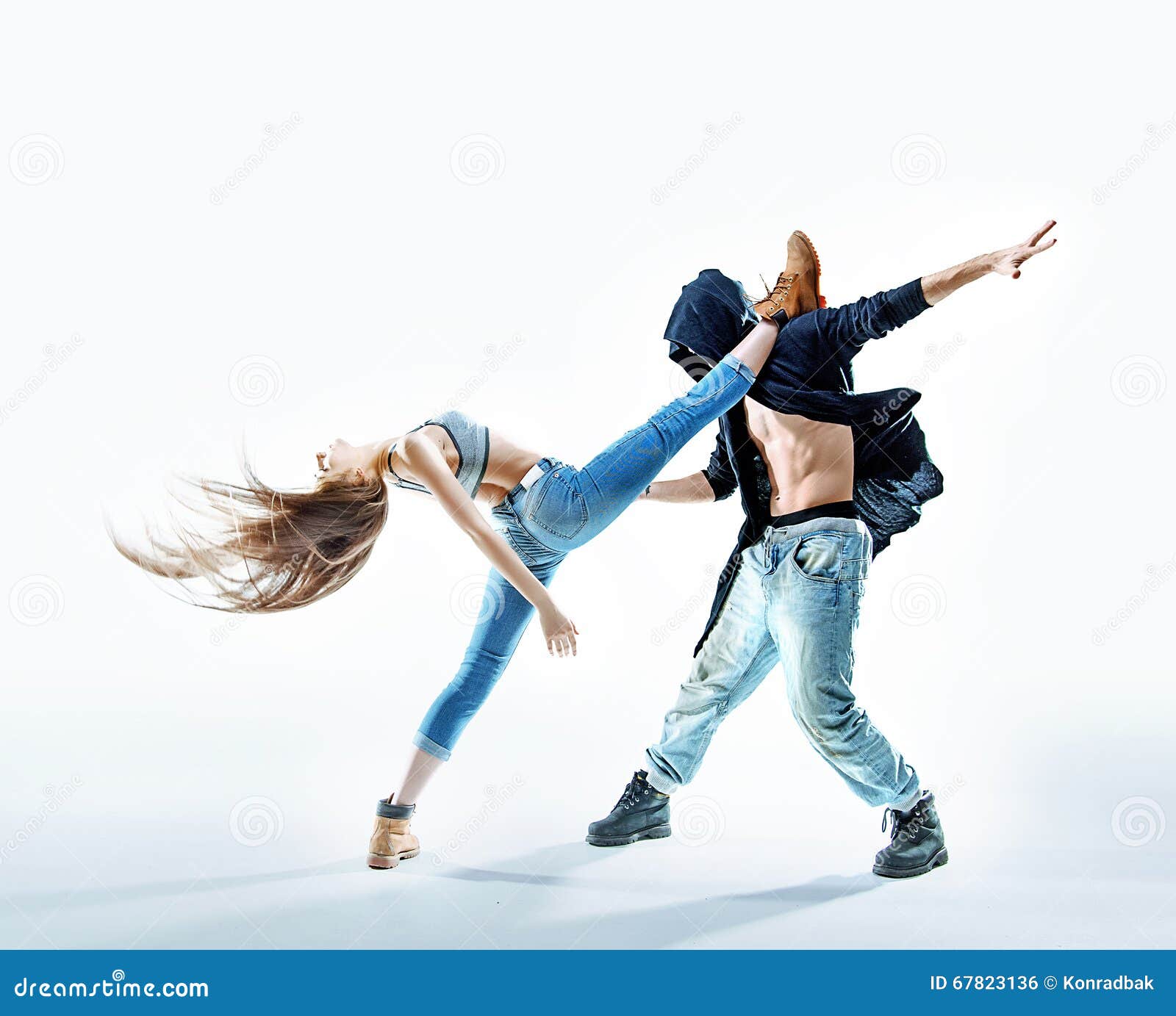 Two Athletic Dancers Making a Performance Stock Photo - Image of ...