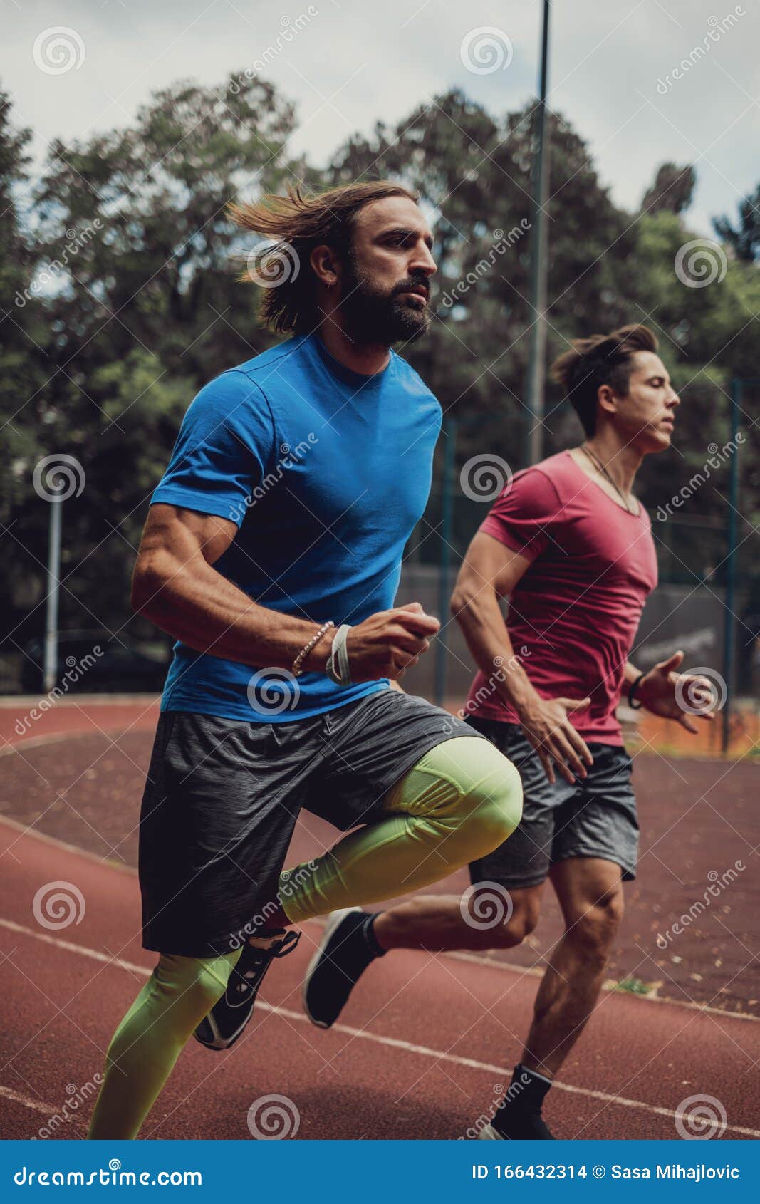 Two Athletic Man Running Outdoor Stock Photo - Image of leisure, effort ...
